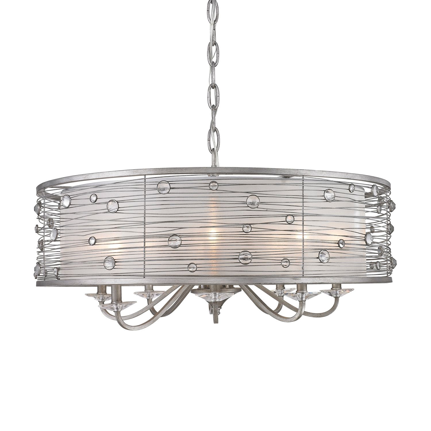 Joia Collection 33 1/2" Wide Silver Pendant - #4W502 | Lamps Plus