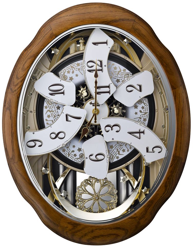 Joyful Meditation Oak 21" High Musical Motion Wall Clock - #9Y532 ...