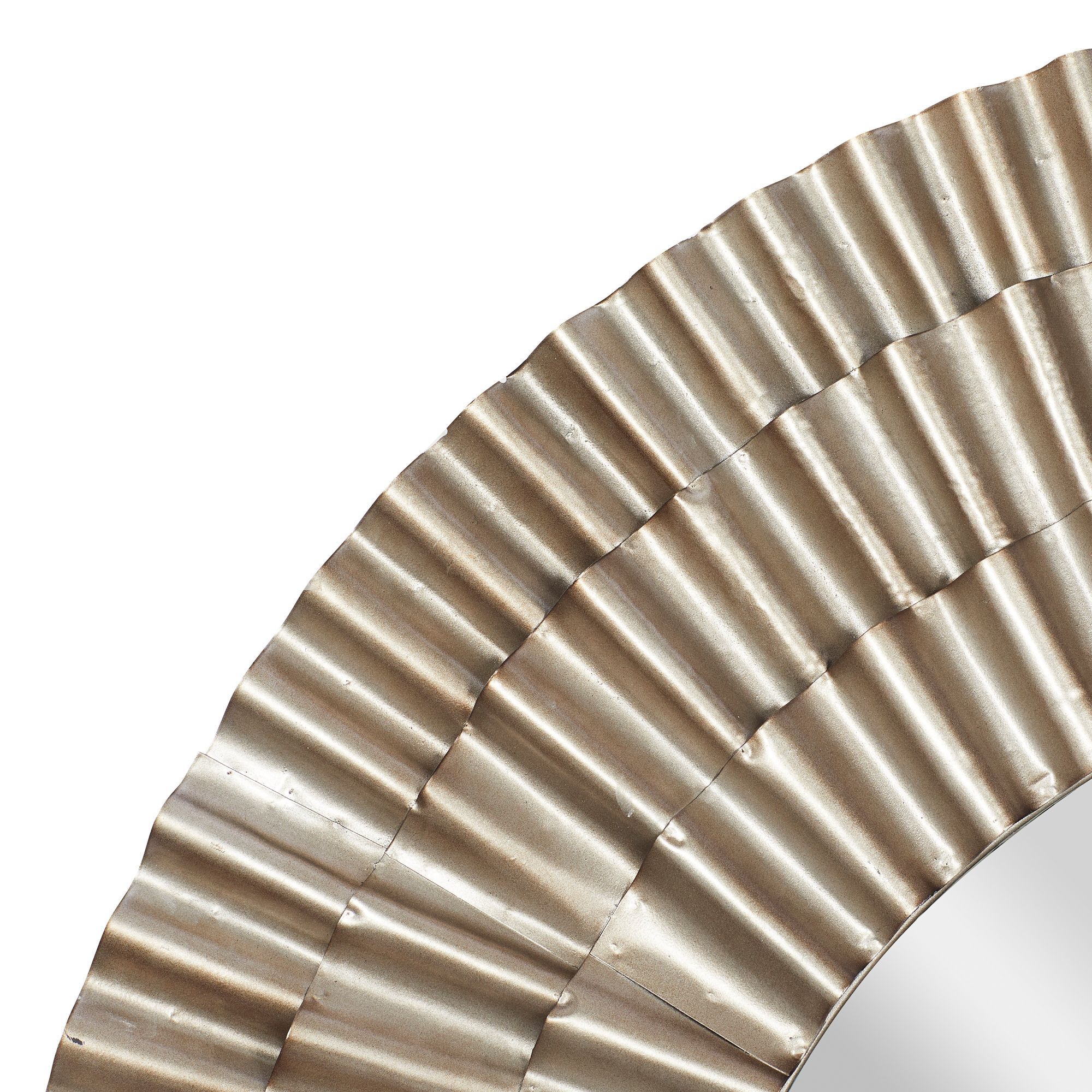 Junise Glossy Silver Wavy Layer 42" Round Wall Mirror - #757P3 | Lamps Plus