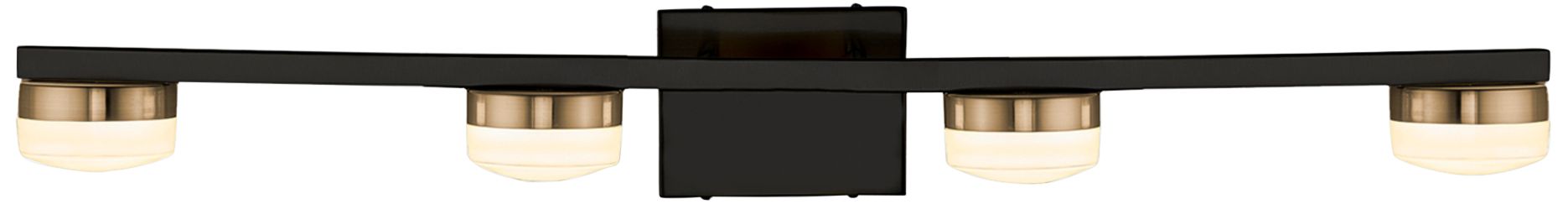 Justice Design Puck 33"W Matte Black 4-Light LED Bath Light - #398M1 ...