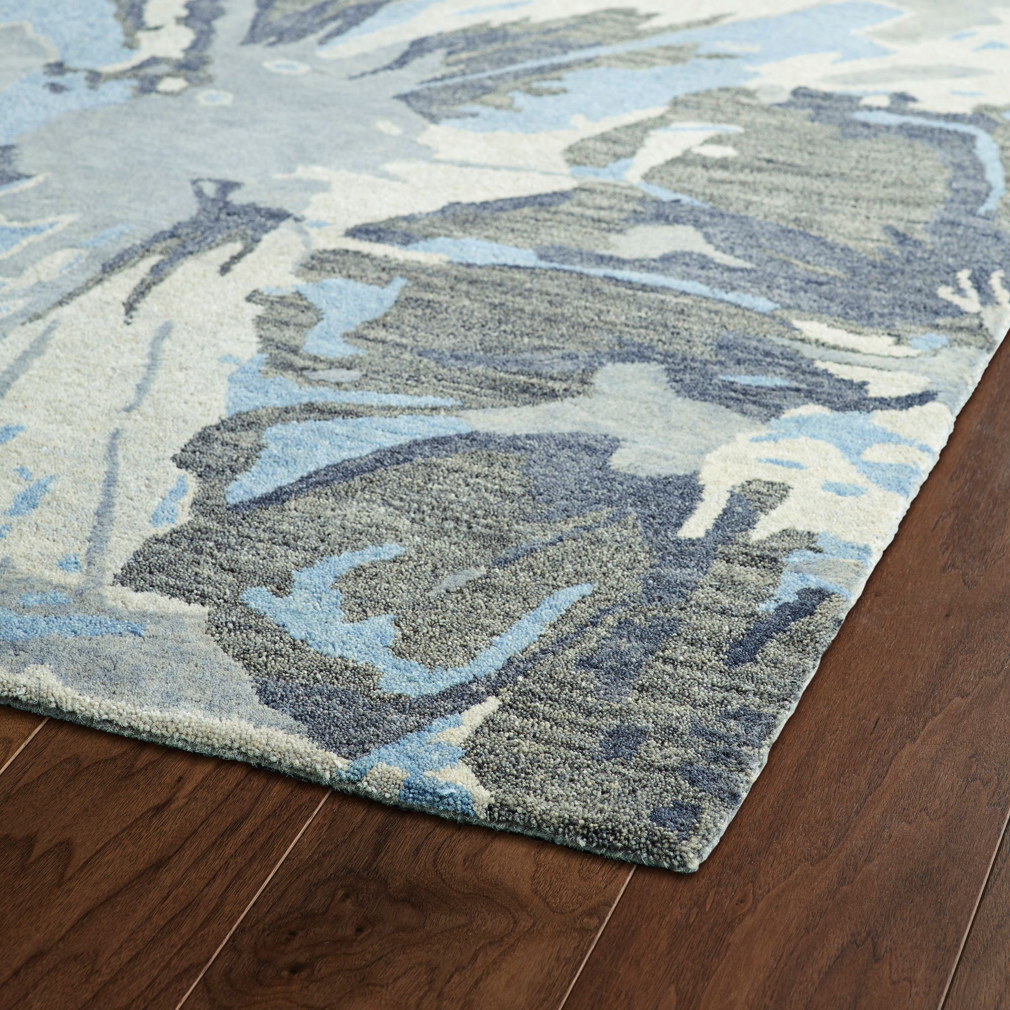 Kaleen Brushstrokes BRS06-75 Blue and Gray Wool Area Rug - #6Y462 ...