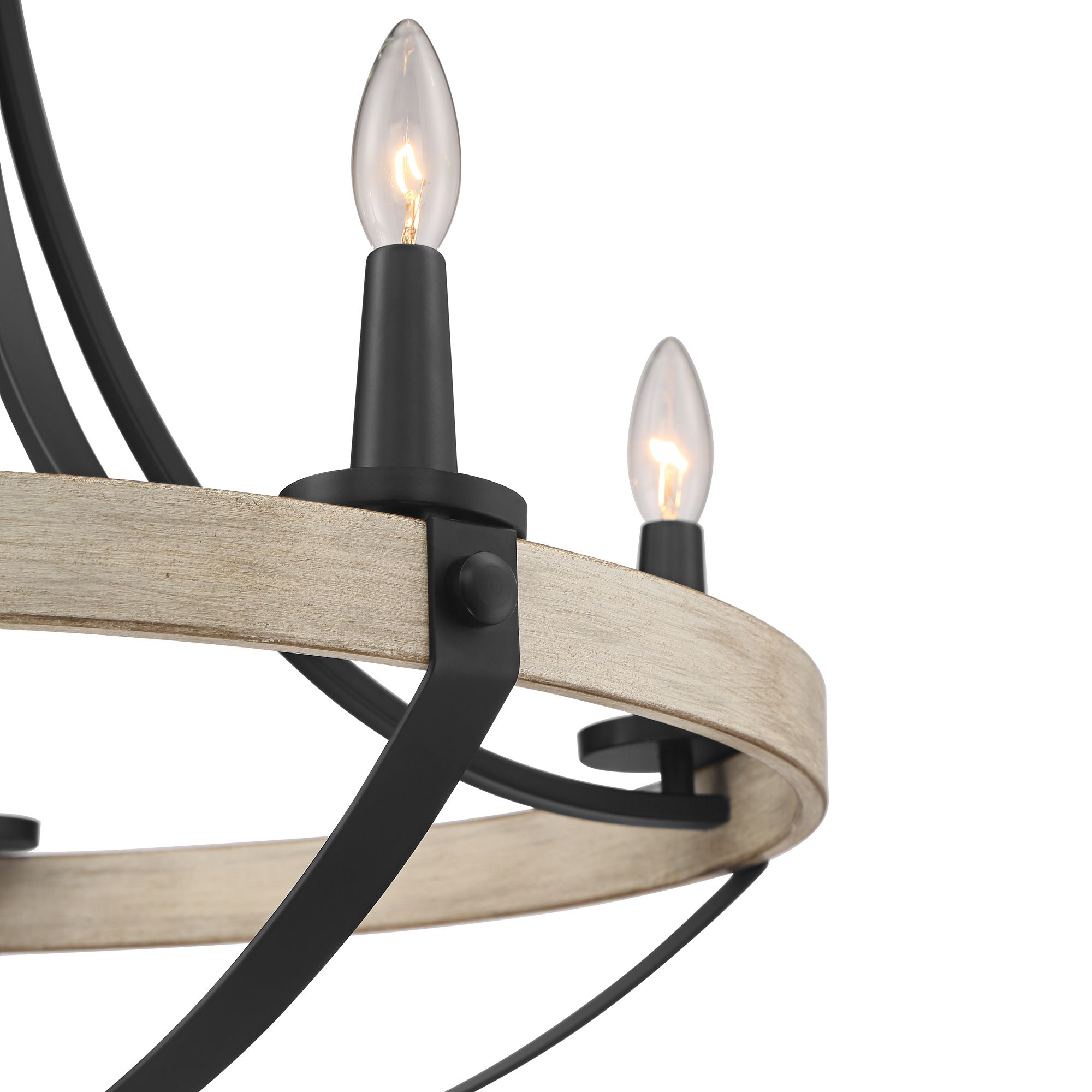 Kander 26" Wide Black and White Wash Wood 5-Light Chandelier - #78N13 ...