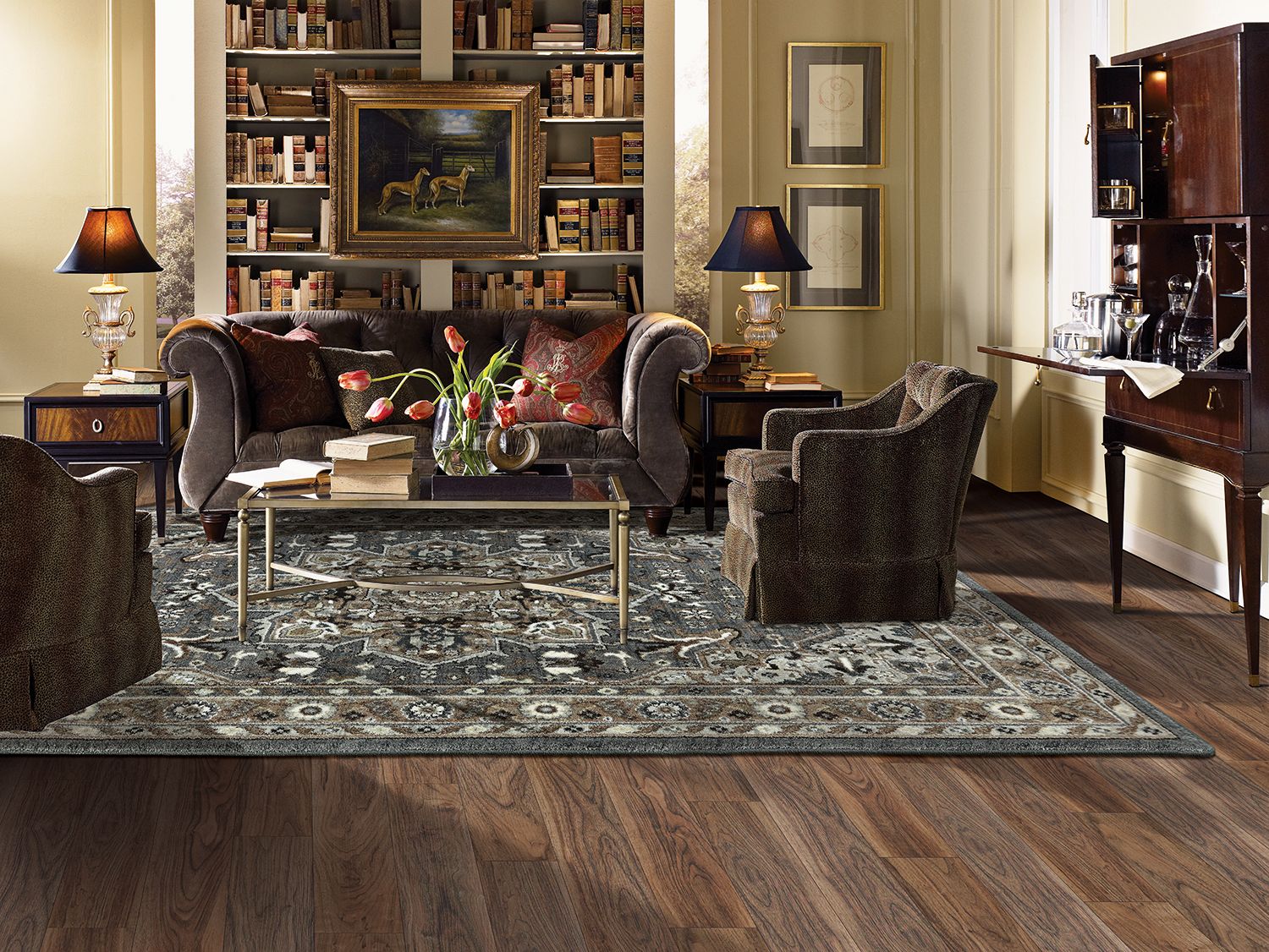 Karastan Euphoria 90272 Rhodes Ash Gray Area Rug - #31E98 | Lamps Plus