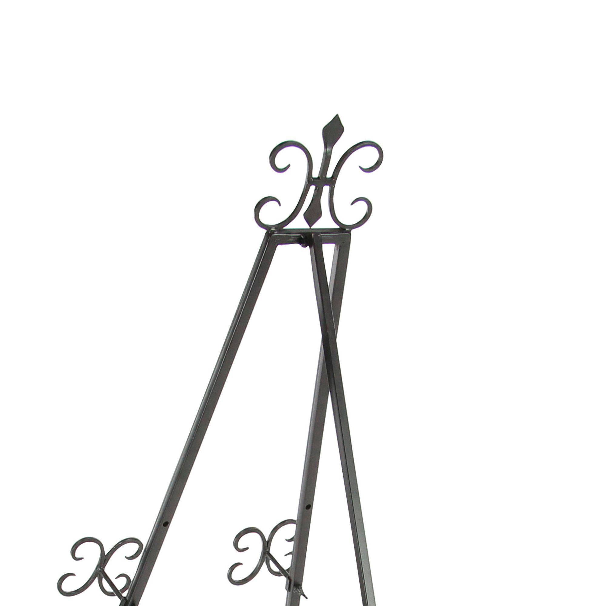 Kavia 49"H Black Iron Scrolled Adjustable Stand Floor Easel - #217E6 ...