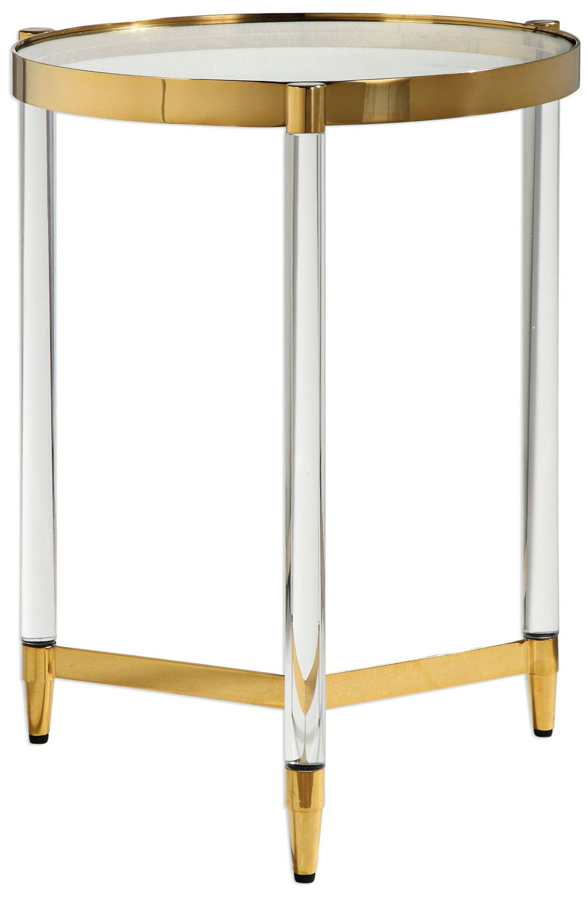 Kellen 16" Wide Glass and Gold Modern Round Accent Table - #32T62 ...