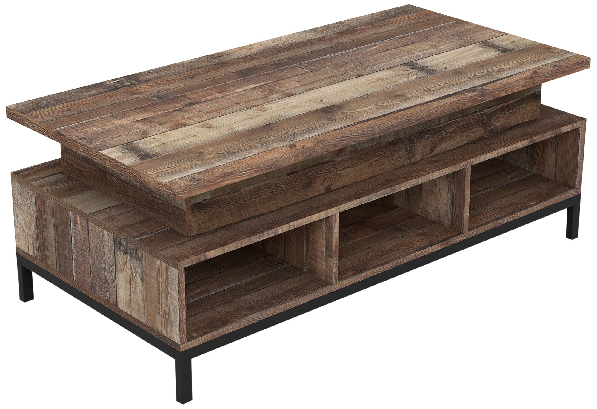 Kemby 47 1/4" Wide Reclaimed Barnwood 3-Shelf Coffee Table - #9315F ...
