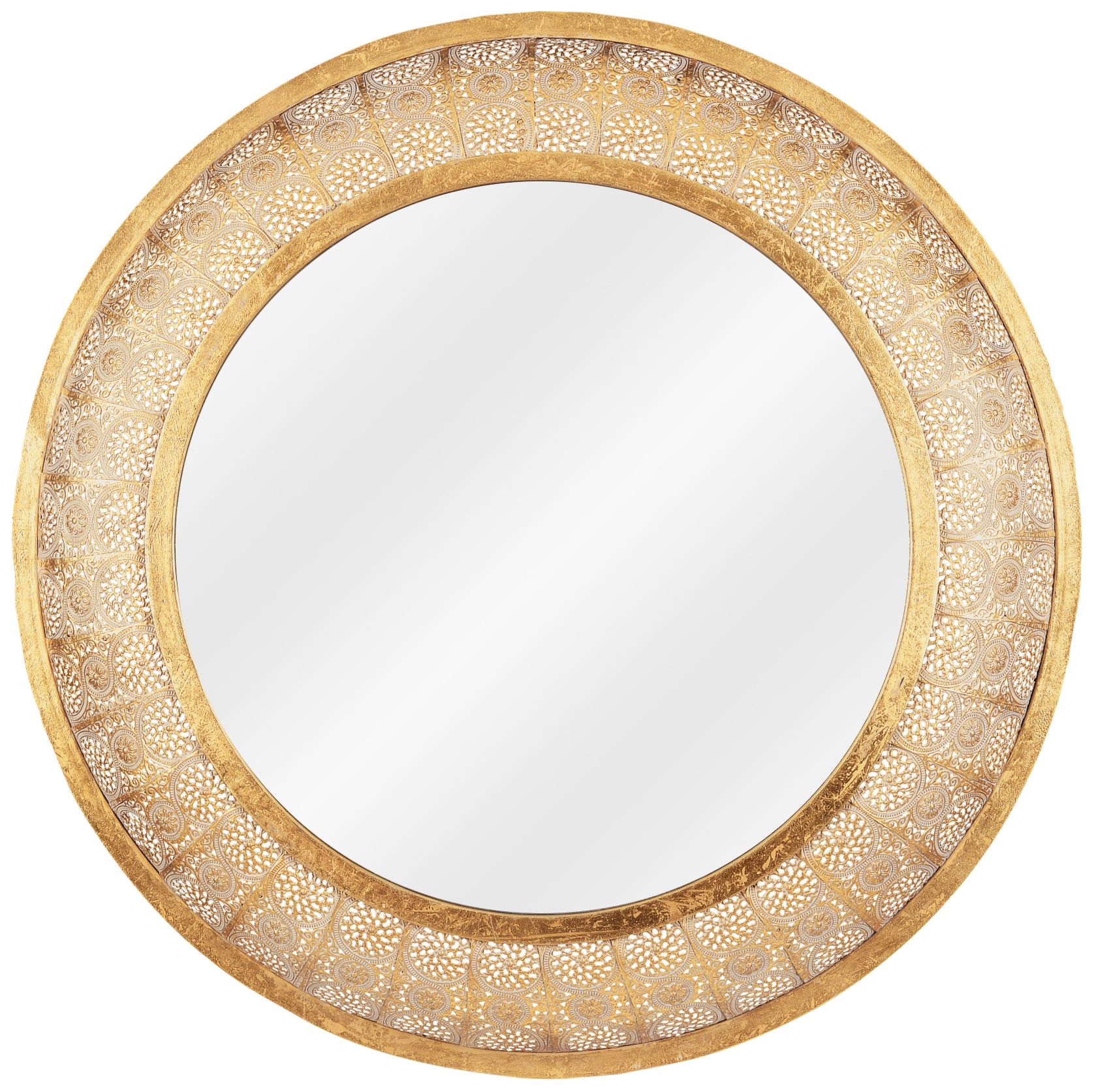 Kenroy Home Emmeline Ornate Golden 30" Round Wall Mirror - #83M32 ...