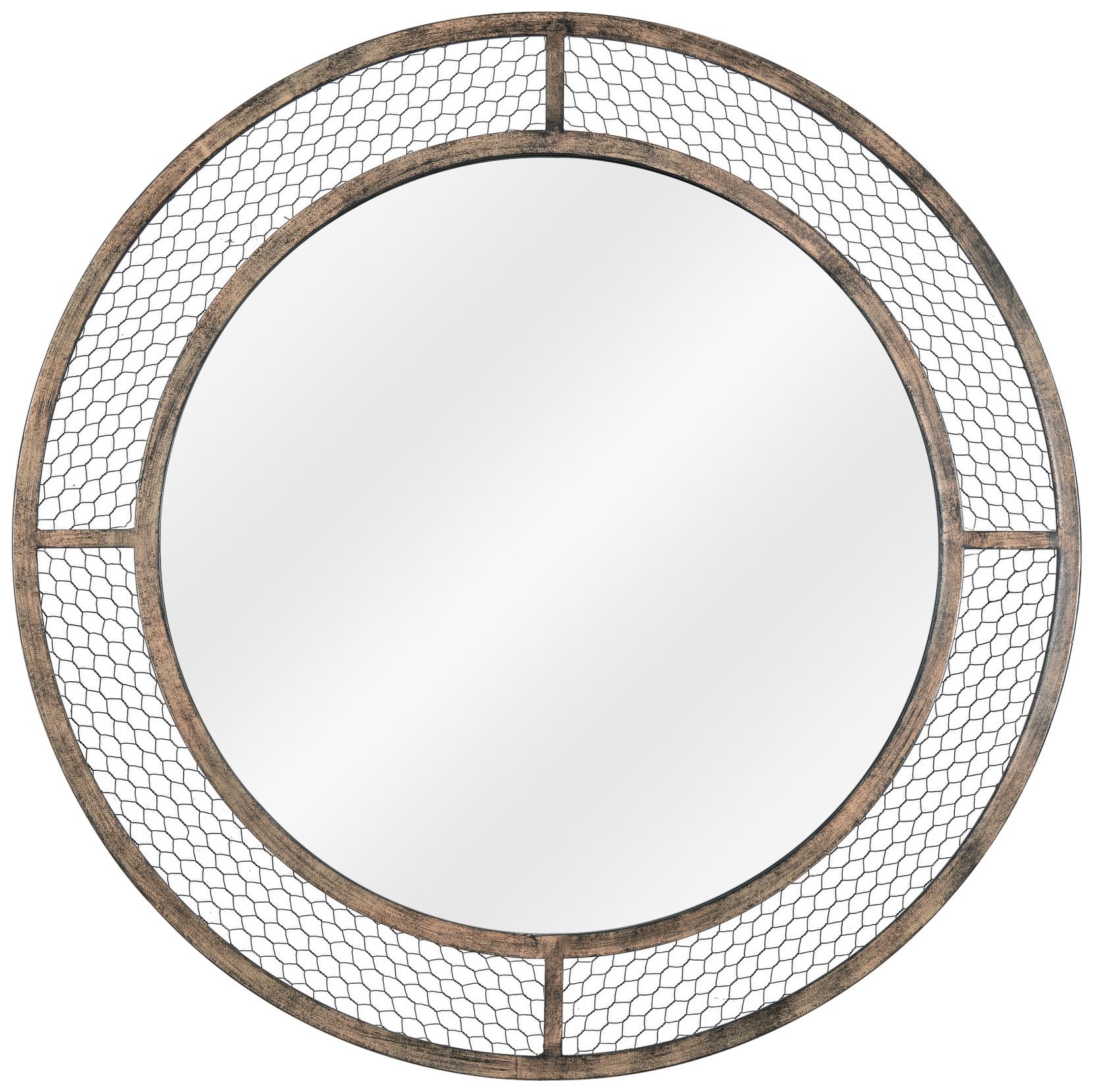 Kenroy Home Grover Weathered Brown 34" Round Wall Mirror - #83P95 ...