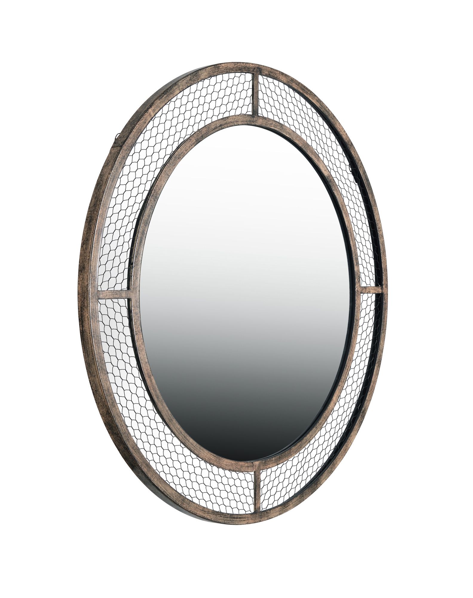 Kenroy Home Grover Weathered Brown 34" Round Wall Mirror - #83P95 ...