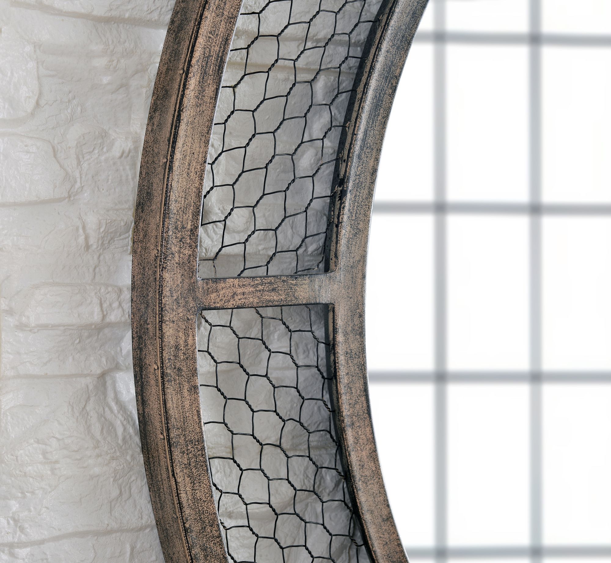 Kenroy Home Grover Weathered Brown 34" Round Wall Mirror - #83P95 ...