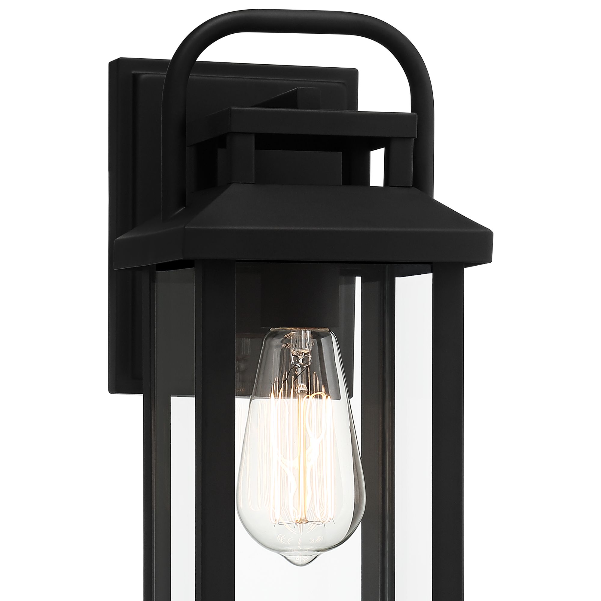 Kensington 14 1/2" High Matte Black Outdoor Wall Light Set of 2 ...