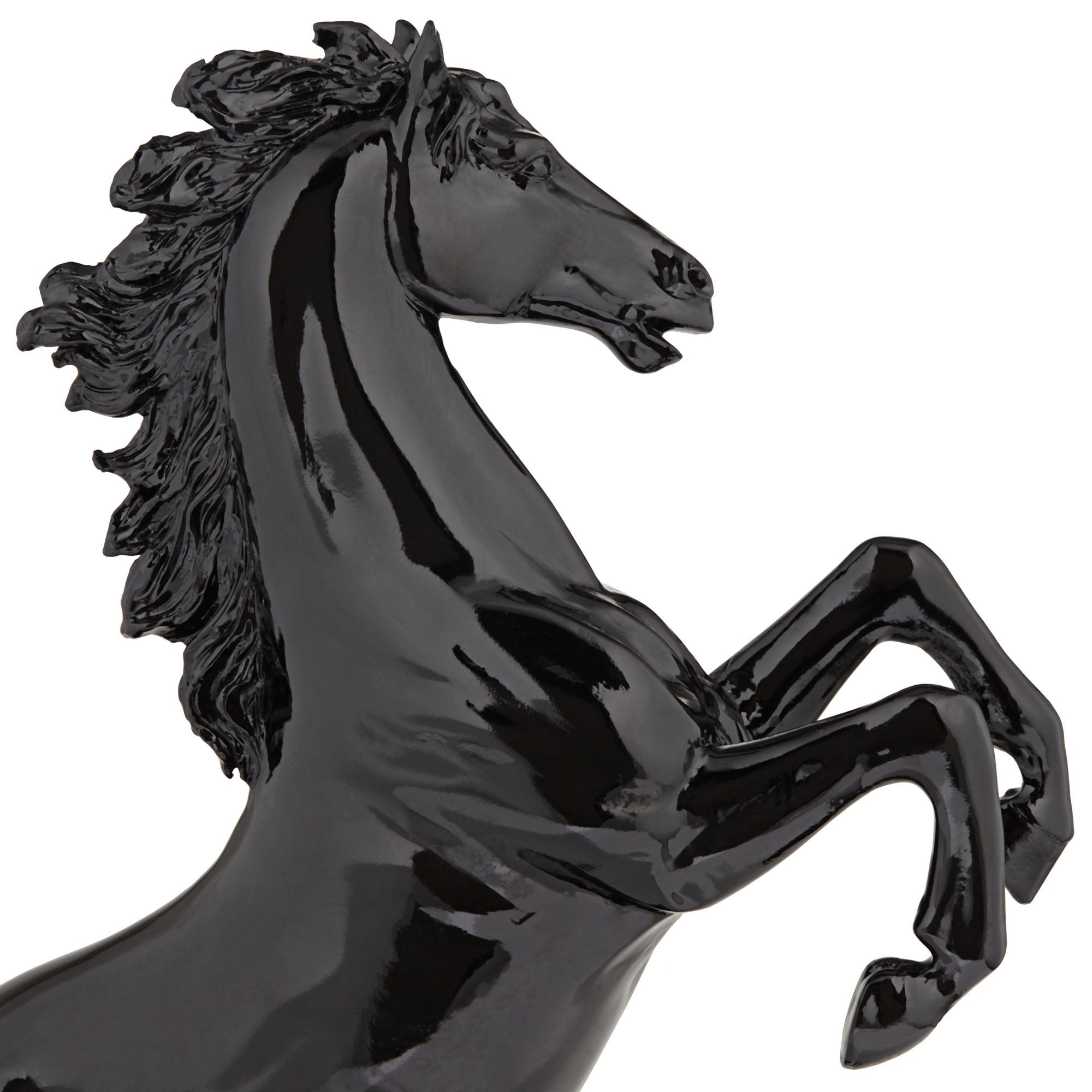 Kensington Hill Prancer Stallion 15" High Black Finish Horse Statue ...