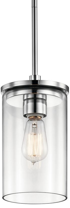 Kichler Crosby 6" Wide Dual-Chrome 1-Light Mini Pendant - #16W40 ...