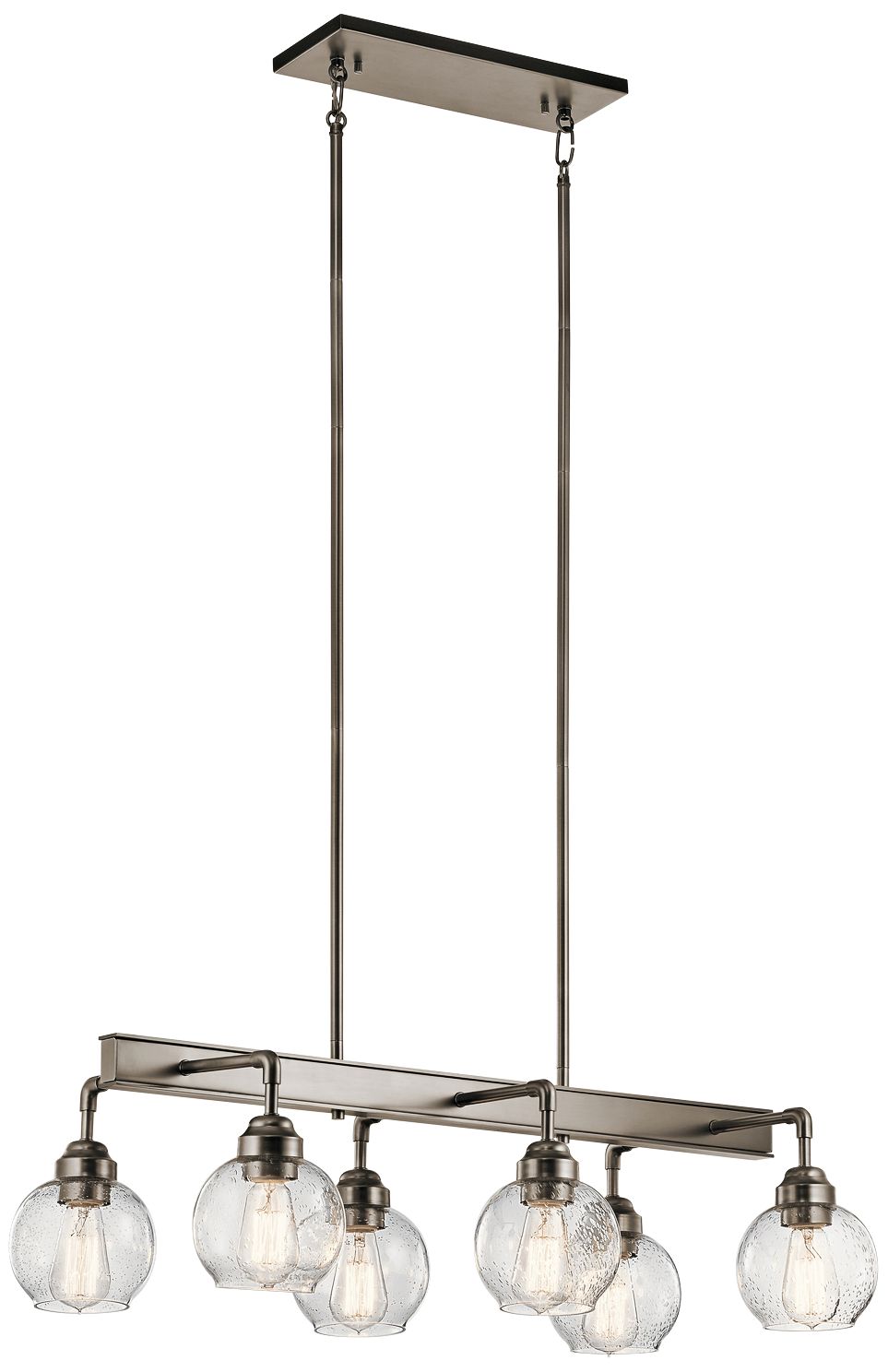 Kichler Niles 32 1/4" Wide Pewter 6-Light Linear Chandelier - #16W24 ...