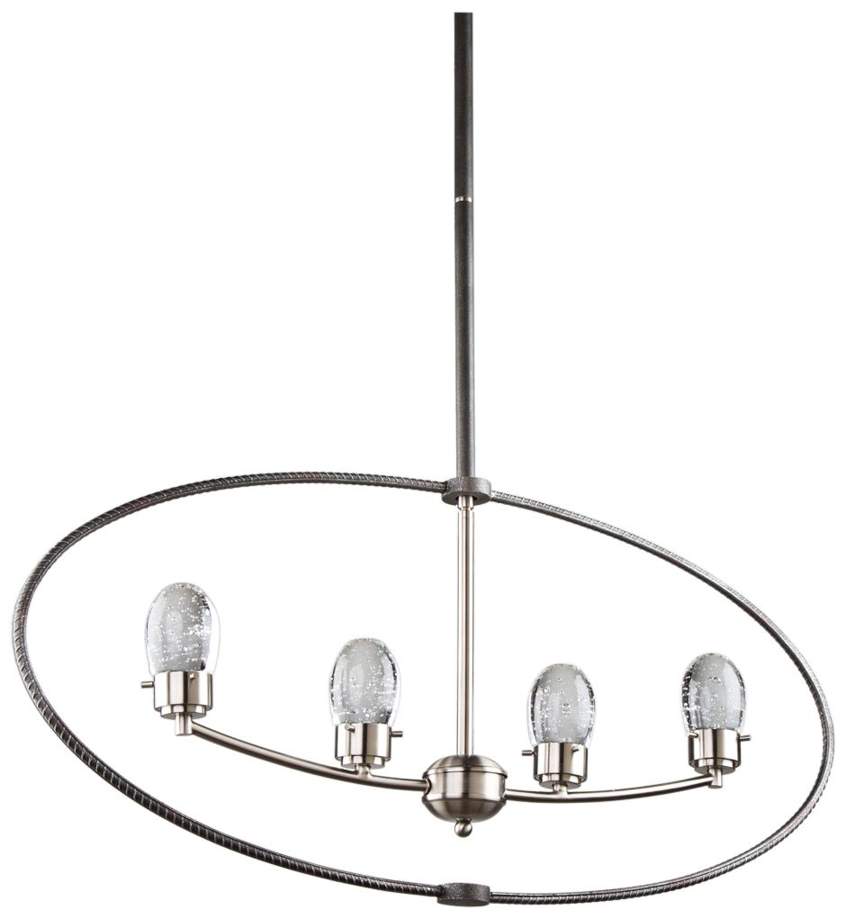 Kingsford 36" Wide Slate and Brushed Nickel 4-LED Pendant - #35V03 ...