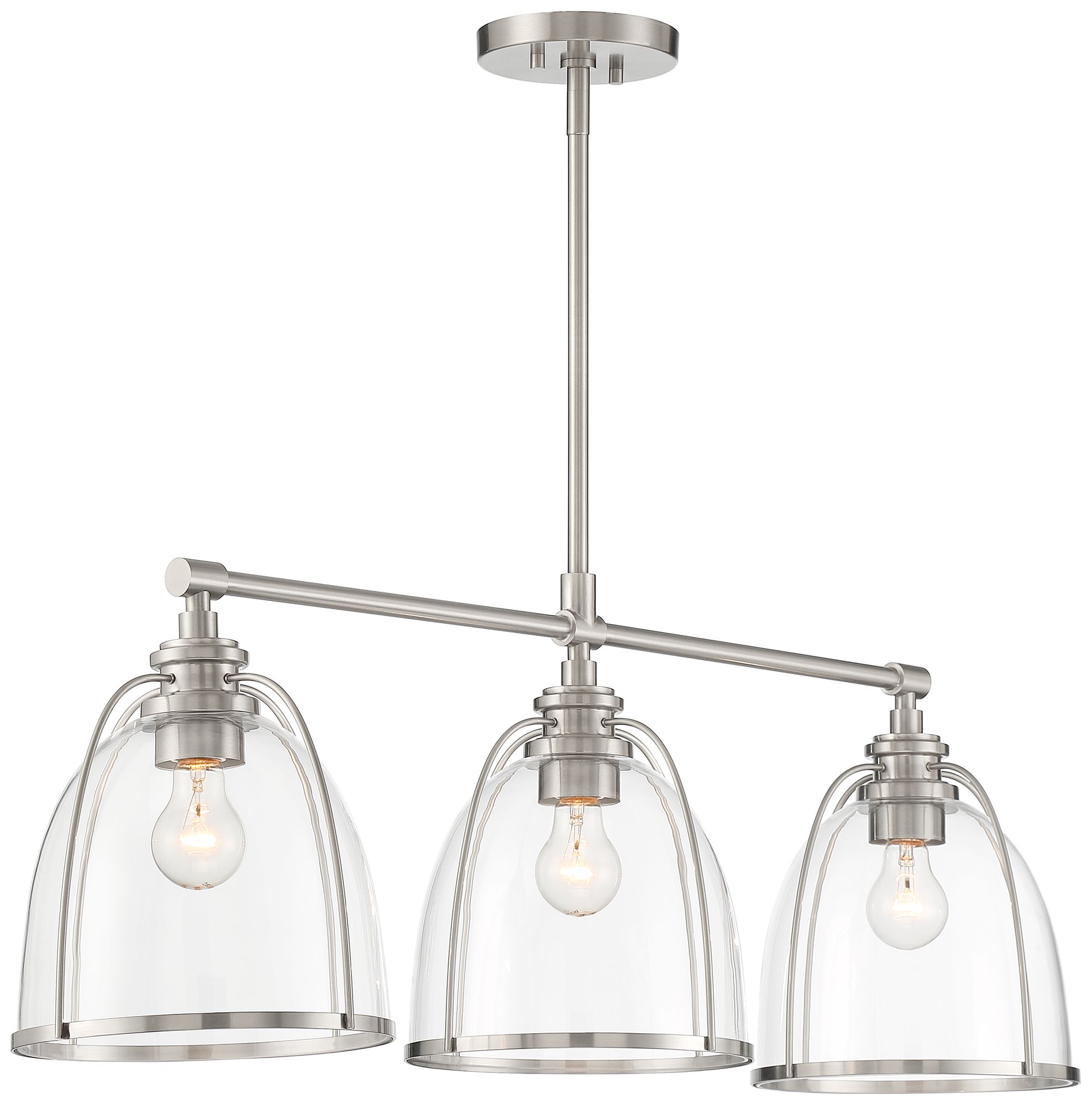 Kiran 37" Wide Brushed Nickel 3-Light Island Pendant Light - #91J46 ...