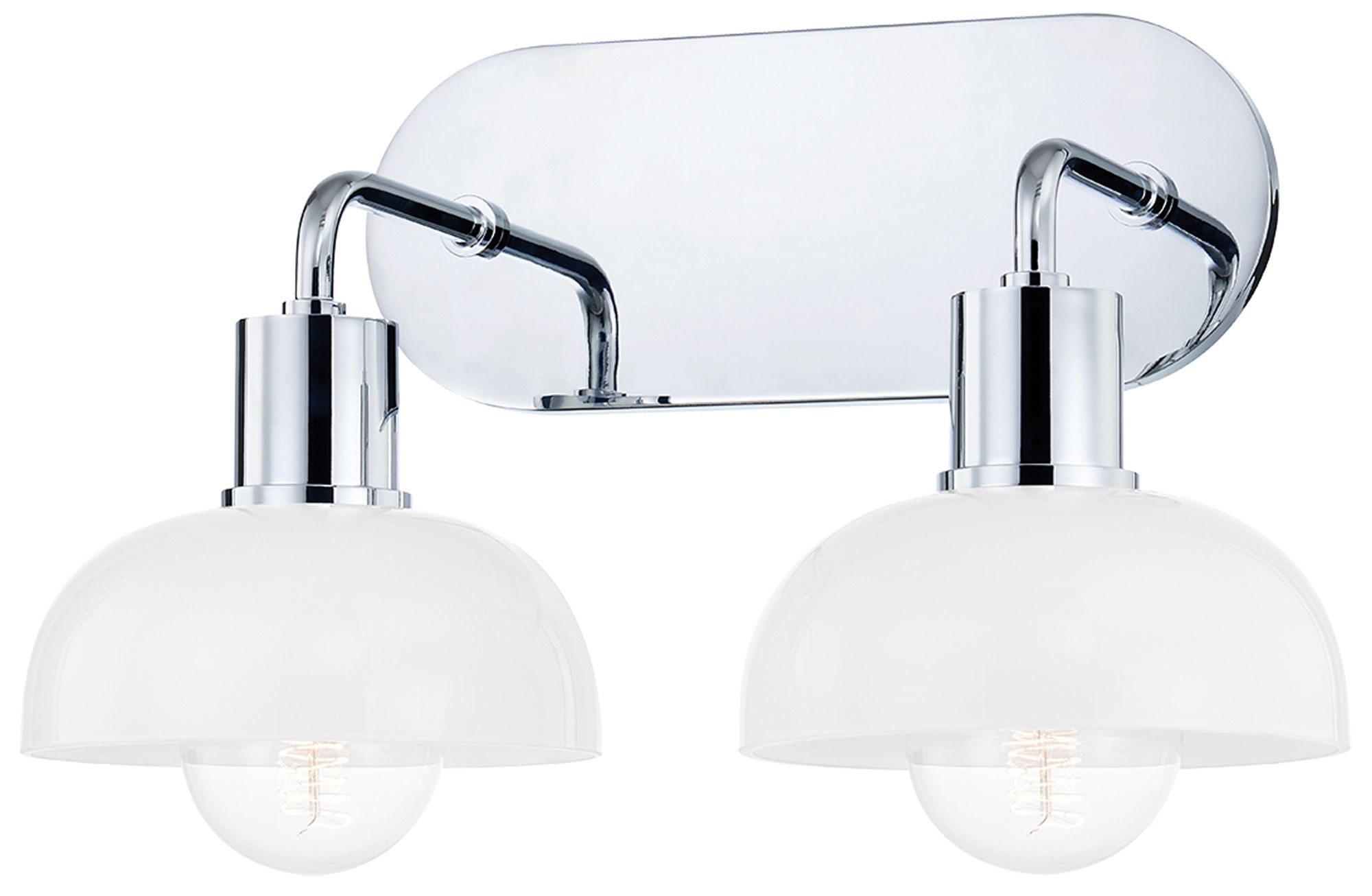 Kyla - 2-Light Bath Bracket - Polished Chrome Finish - Opal Glossy ...