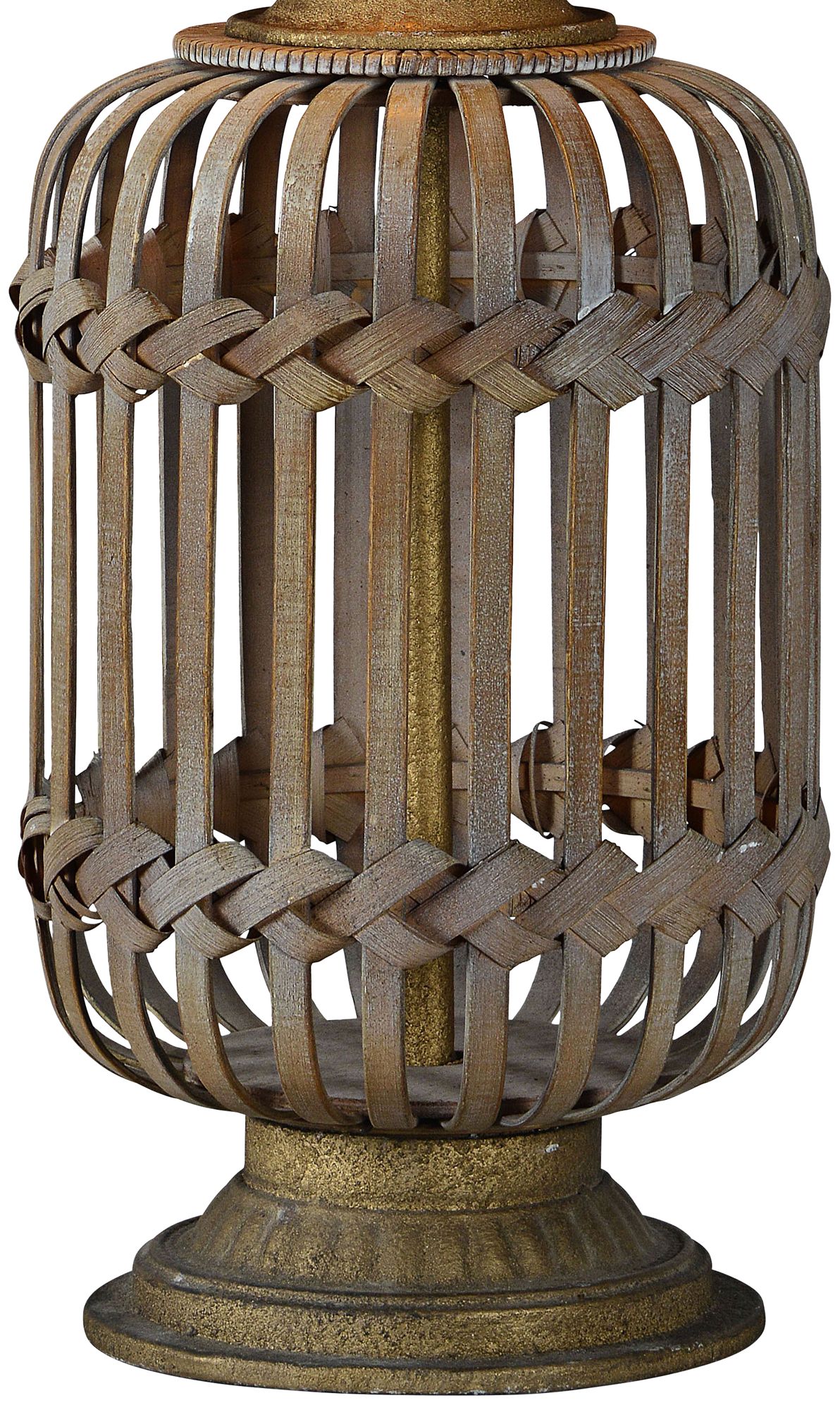 Lakeland Natural Rattan and Gray-Washed Cage Table Lamp - #70A58 ...