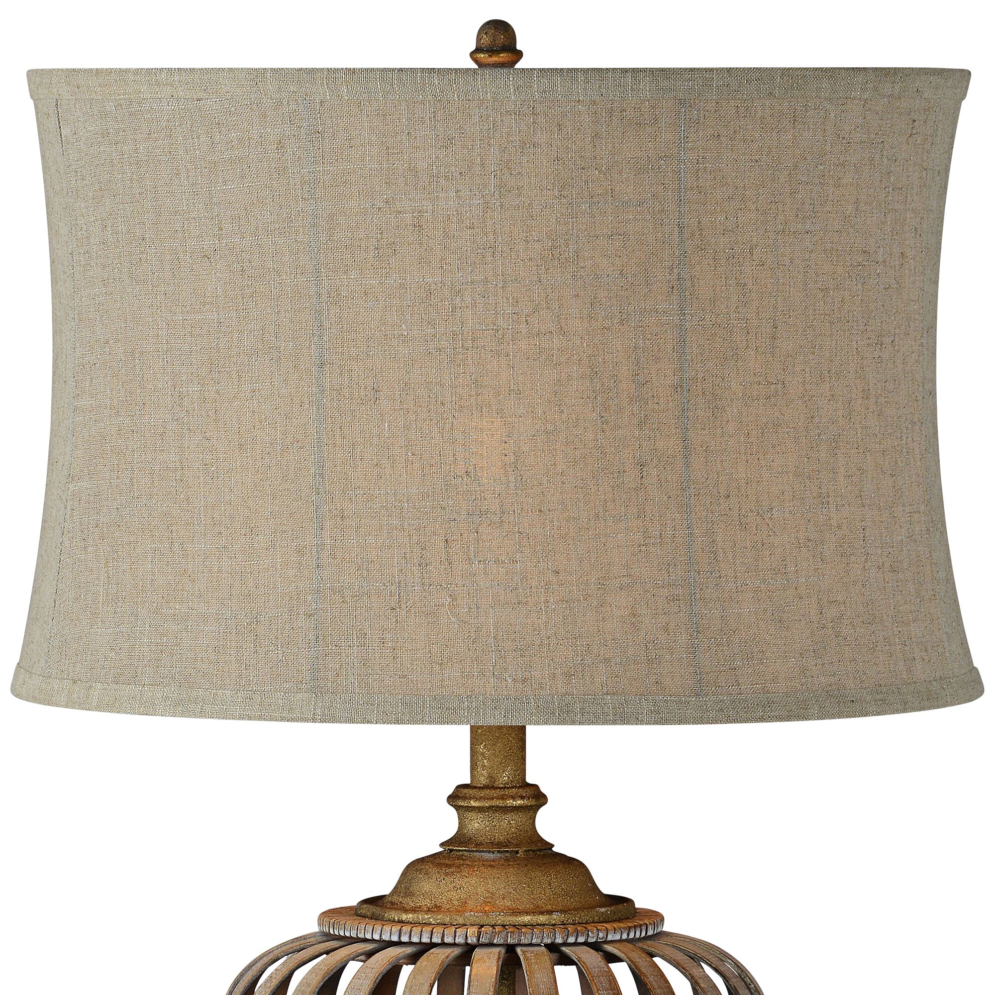 Lakeland Natural Rattan and Gray-Washed Cage Table Lamp - #70A58 ...