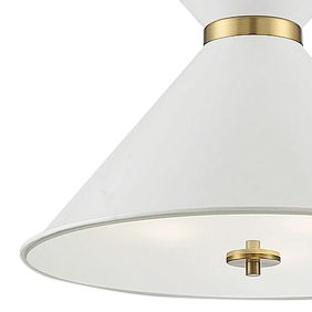 Lamar 18" Wide Brass White Metal Pendant Light - #046G8 | Lamps Plus