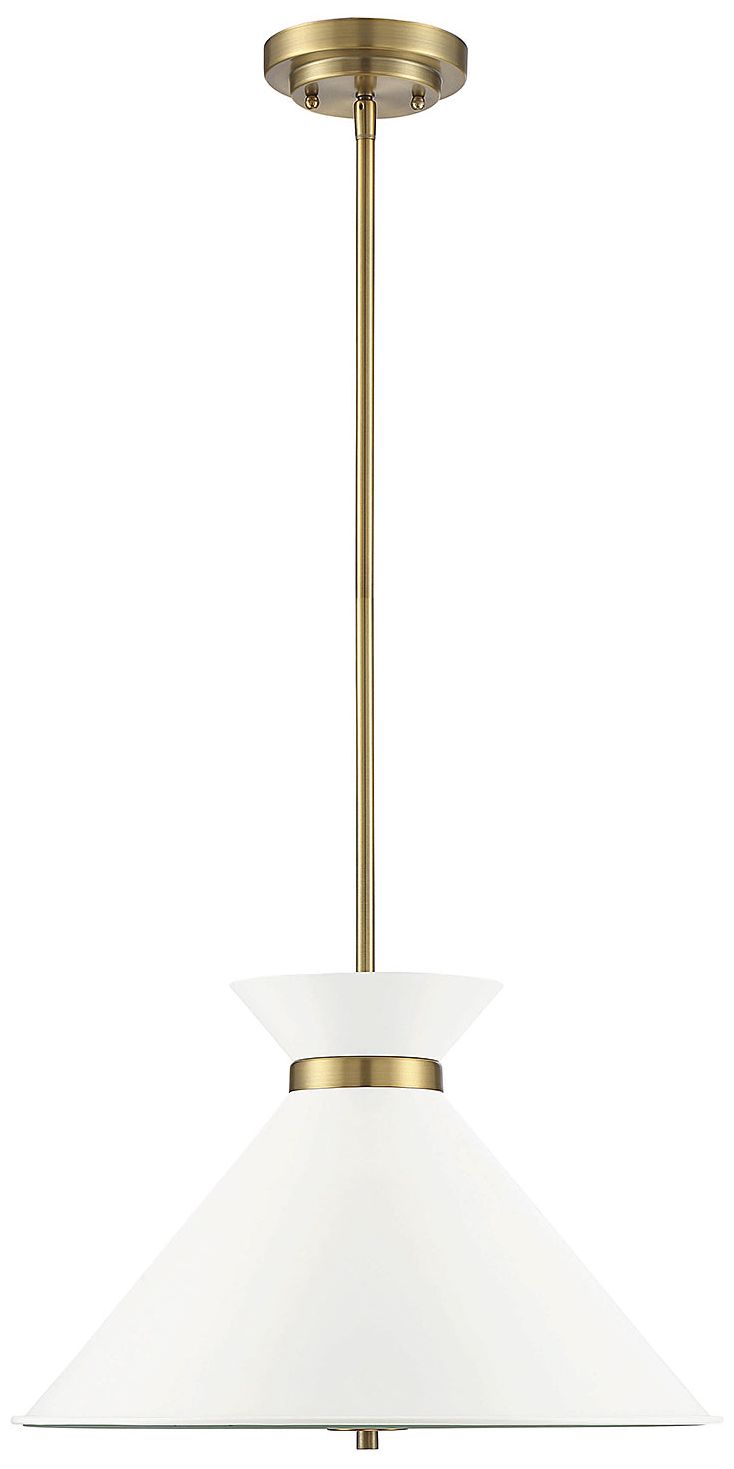 Lamar 18" Wide Brass White Metal Pendant Light - #046G8 | Lamps Plus