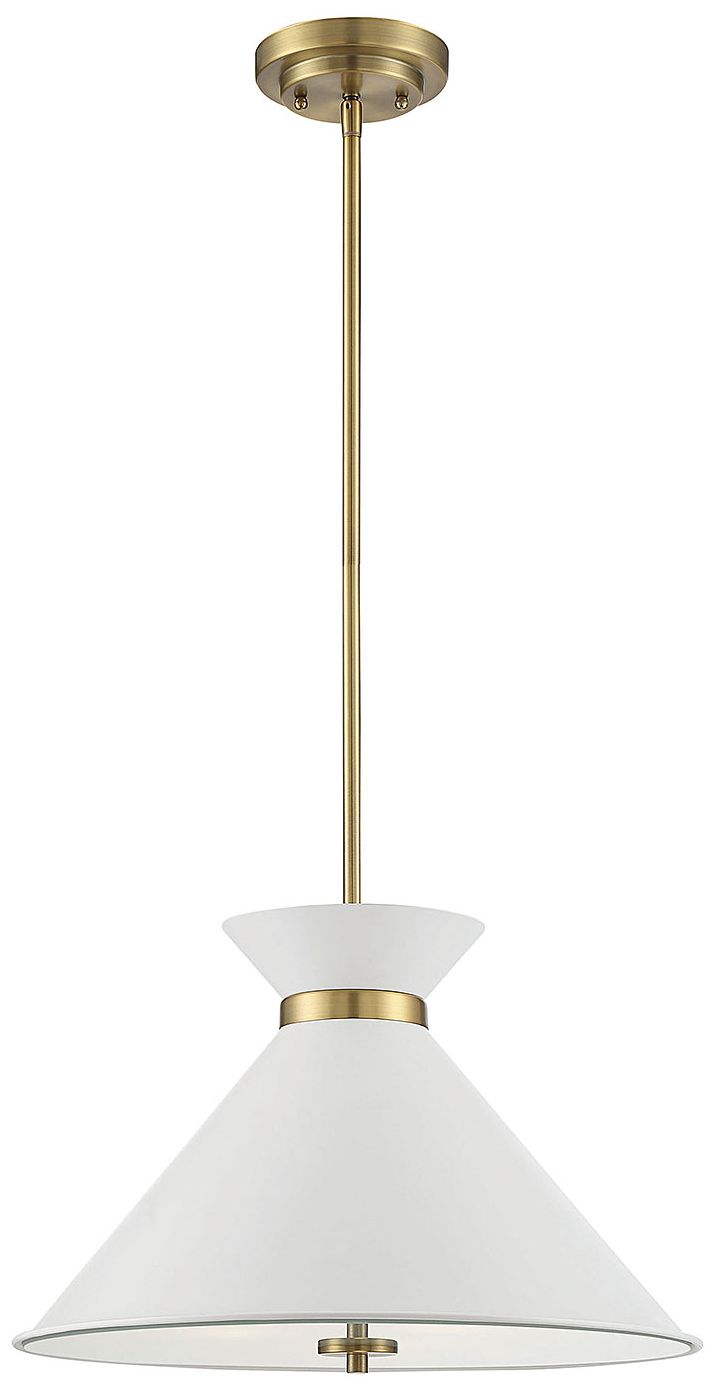 Lamar 18" Wide Brass White Metal Pendant Light - #046G8 | Lamps Plus