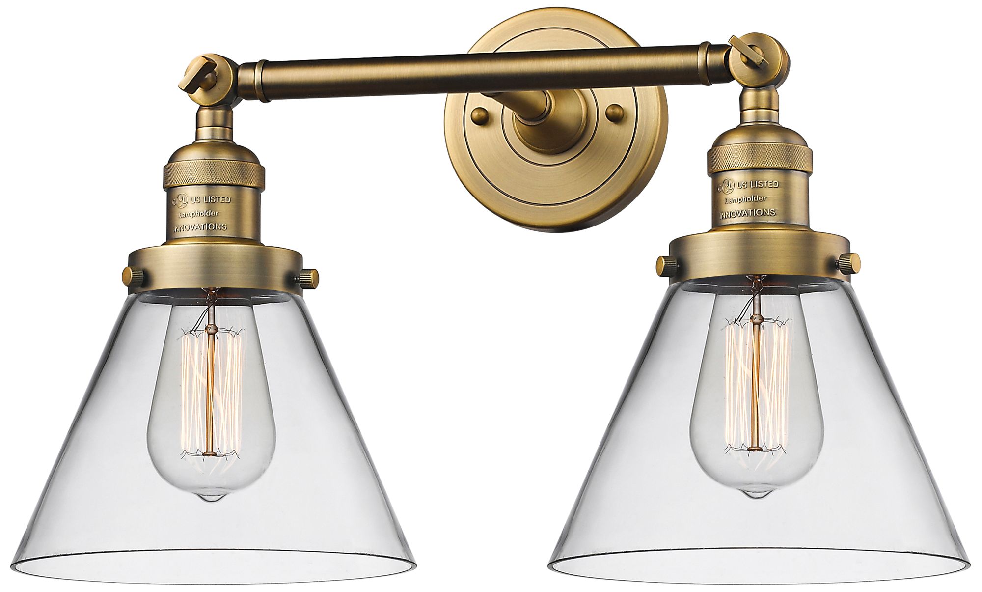 Large Cone 11" High Chrome 2-Light Adjustable Wall Sconce - #40X66 ...