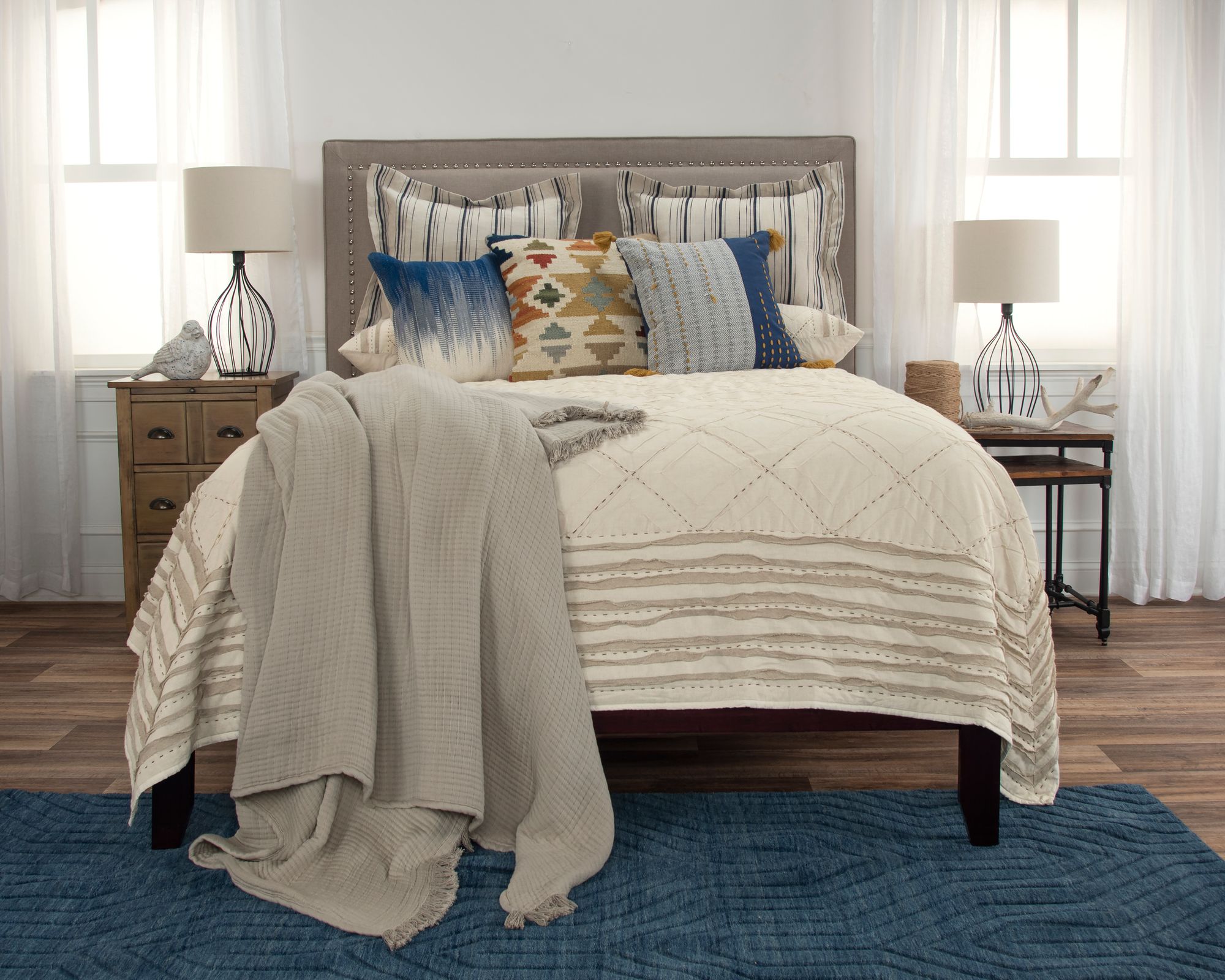 Lattice Front Brown 9-Piece Bedding Set - #89H24 | Lamps Plus