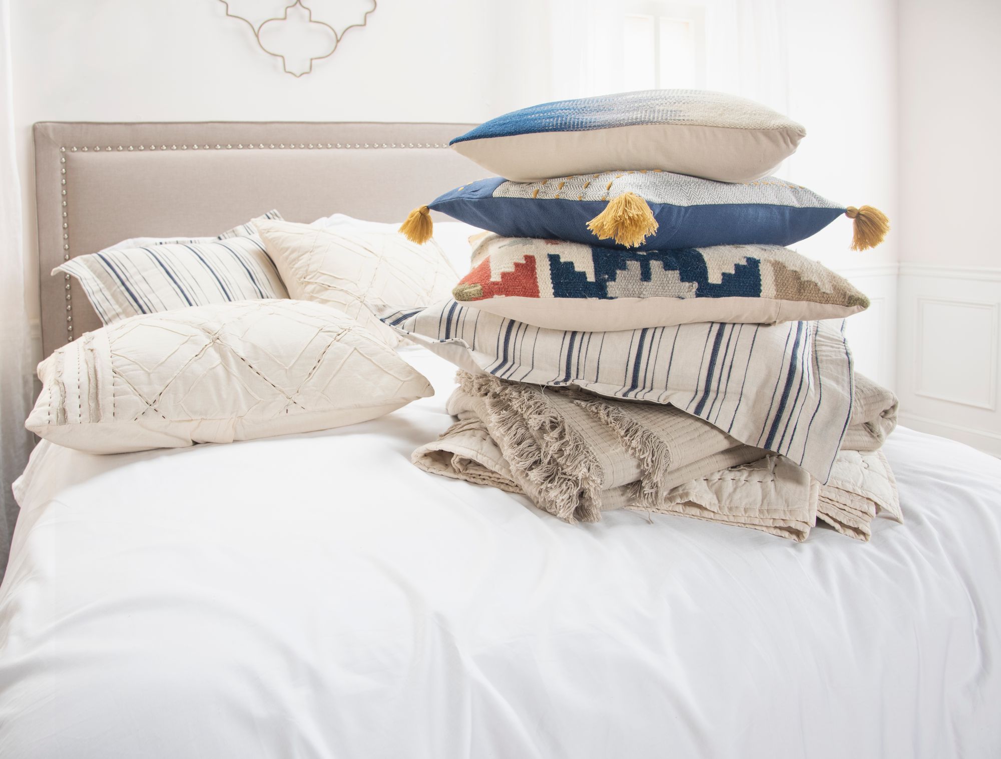 Lattice Front Brown 9-Piece Bedding Set - #89H24 | Lamps Plus