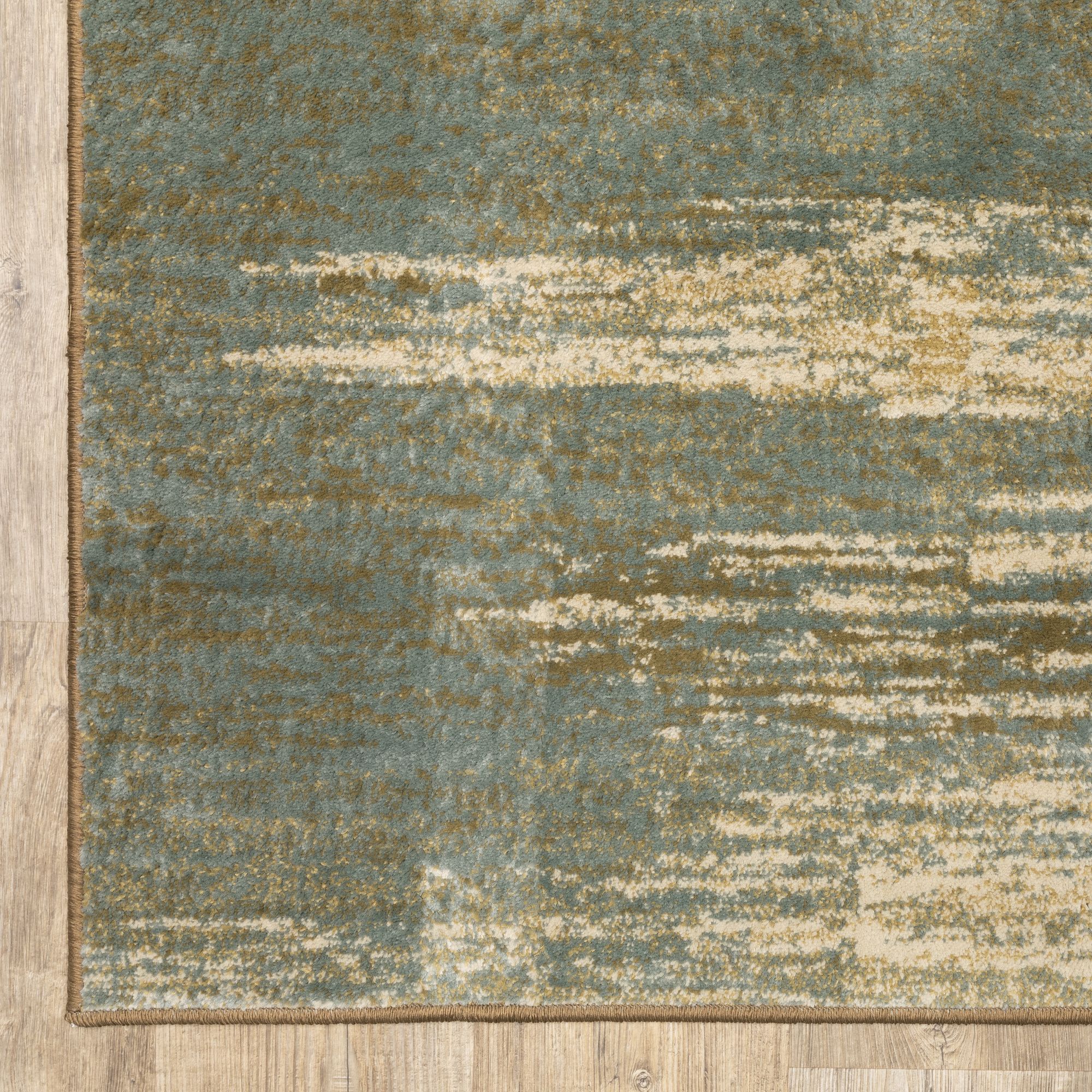 Laurel 3504H Distressed Blue and Brown Area Rug - #89T52 | Lamps Plus