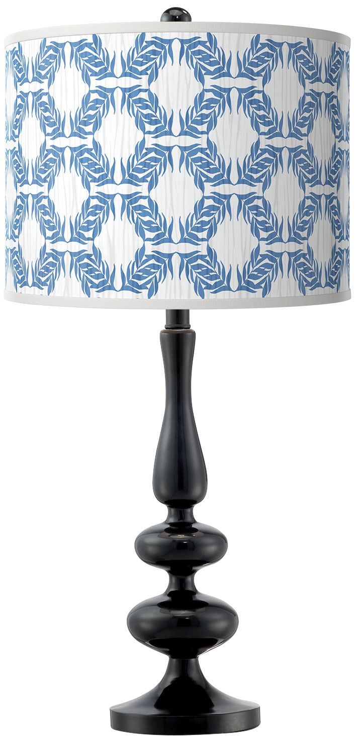 Leaf Symmetry Giclee Paley Black Table Lamp - #359K3 | Lamps Plus