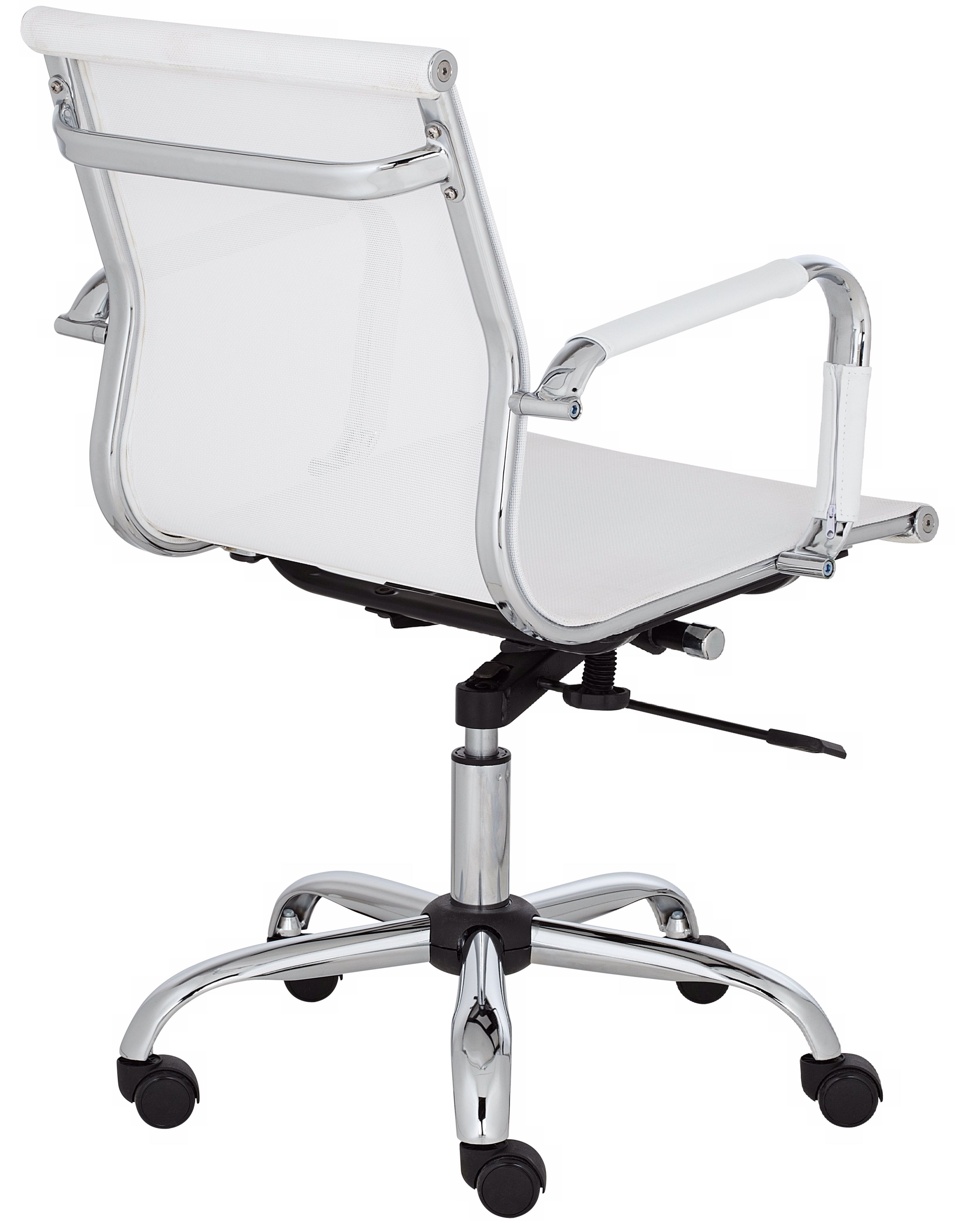 Lealand White and Chrome Low Back Desk Chair - #U7602 | Lamps Plus