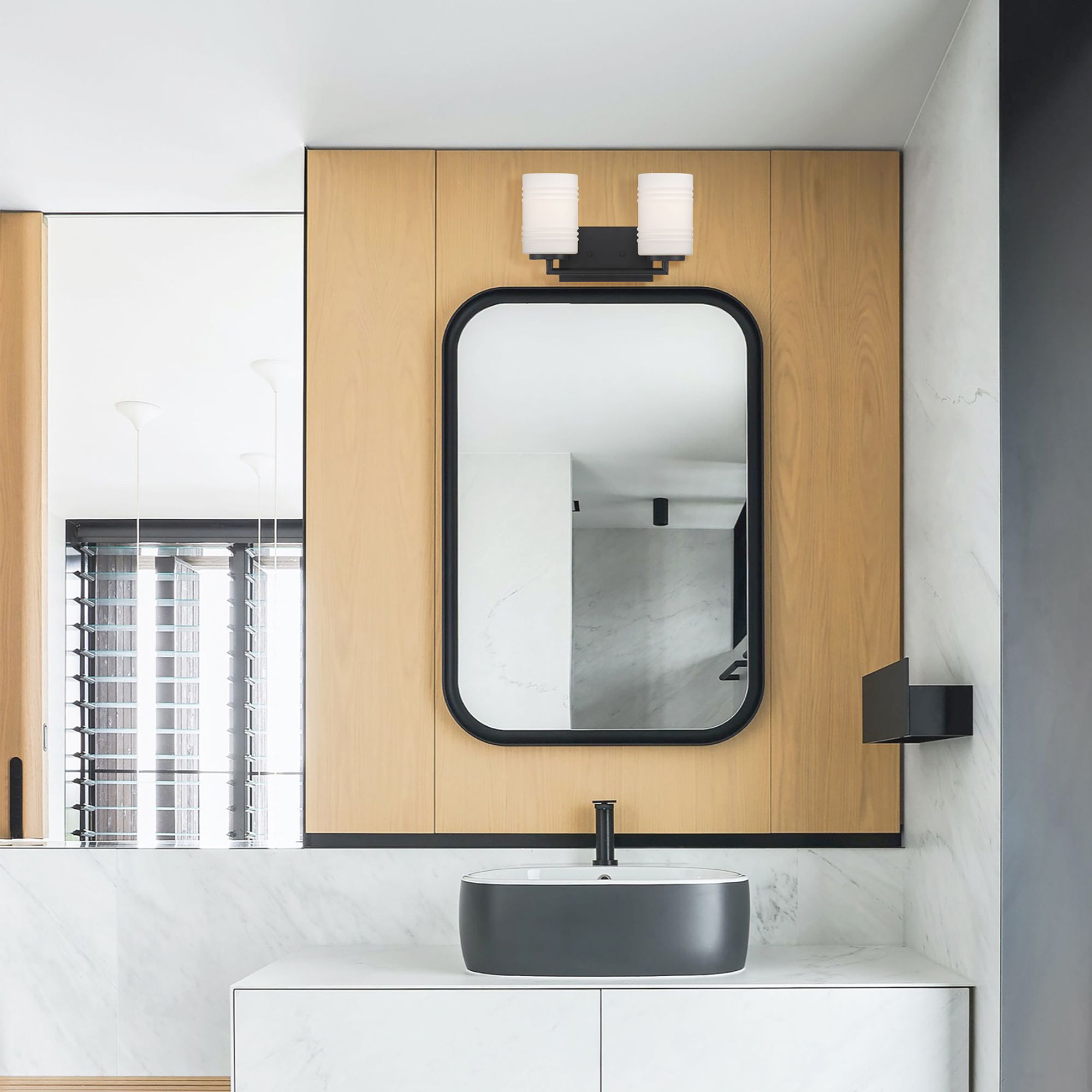 Leavenworth 8 1/2" High Matte Black 2-Light Wall Sconce - #481G5 ...