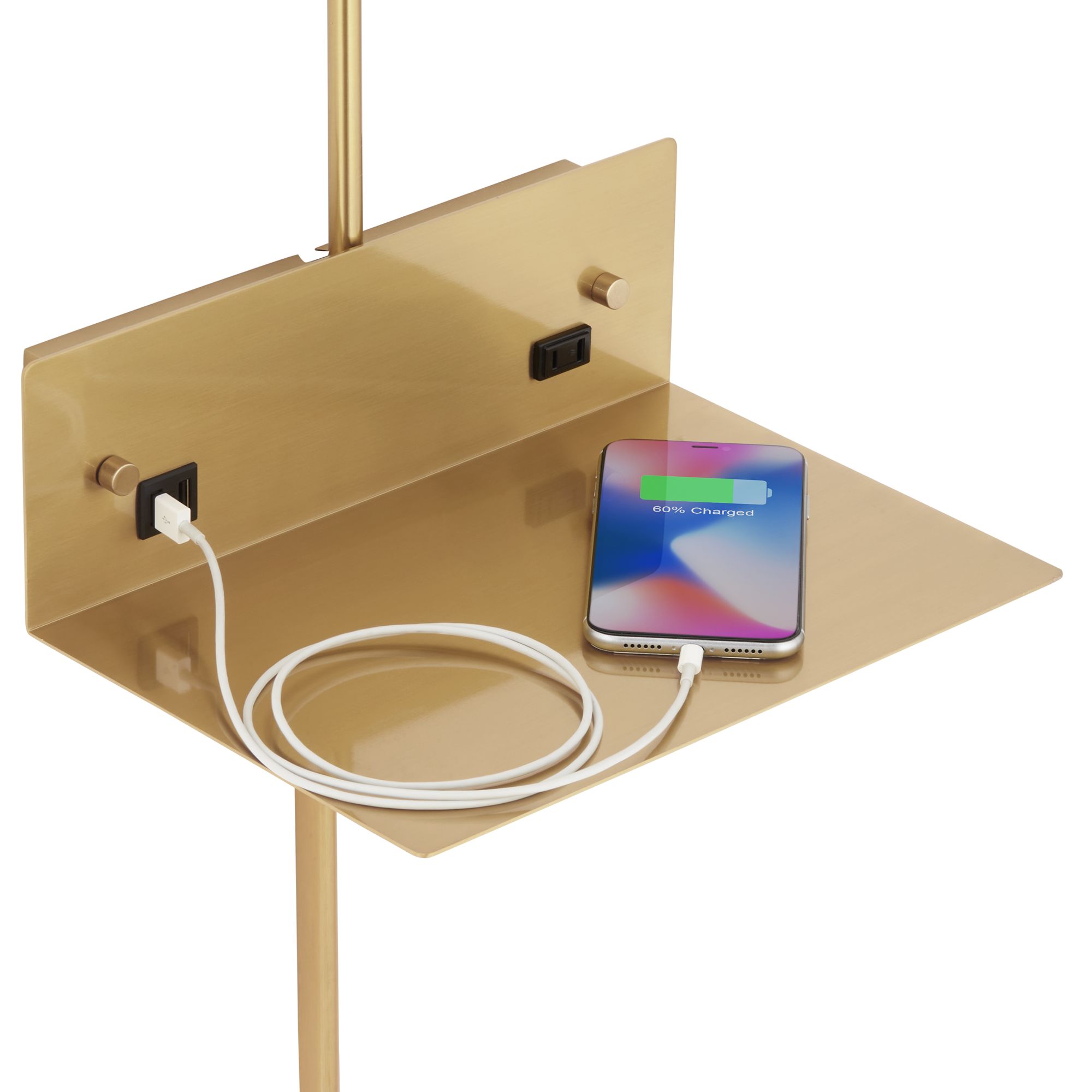 Legend Cord Cover Wall Shelf with Dual USB Ports and Power Outlet ...