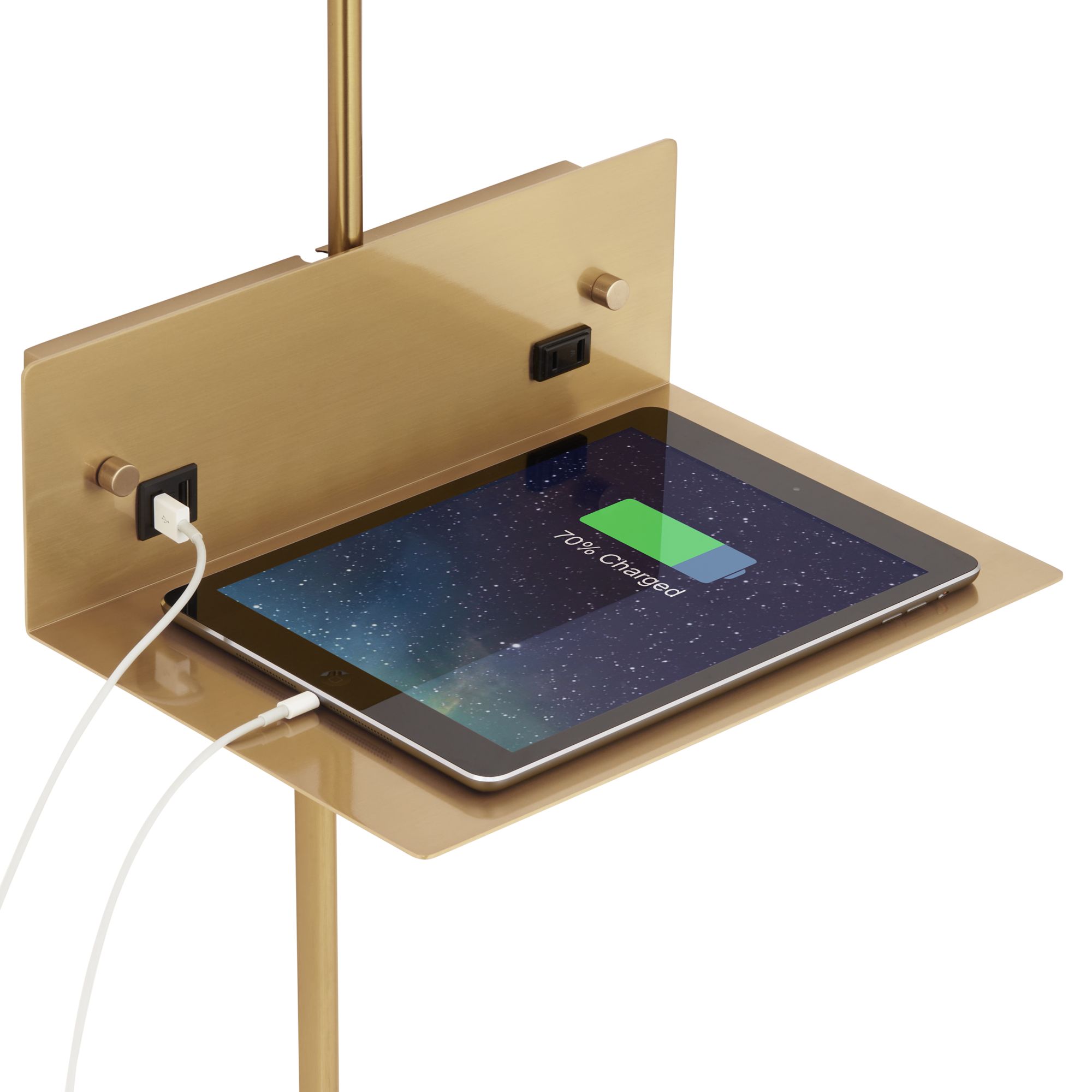 Legend Cord Cover Wall Shelf with Dual USB Ports and Power Outlet ...