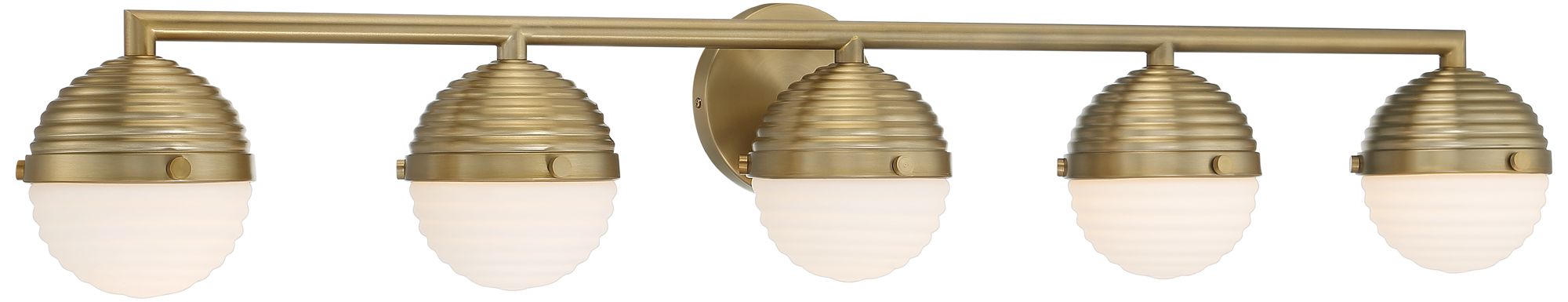 Lensk 42 1/2" Wide Warm Brass Opal Glass 5-Light Bath Light - #928V0 ...