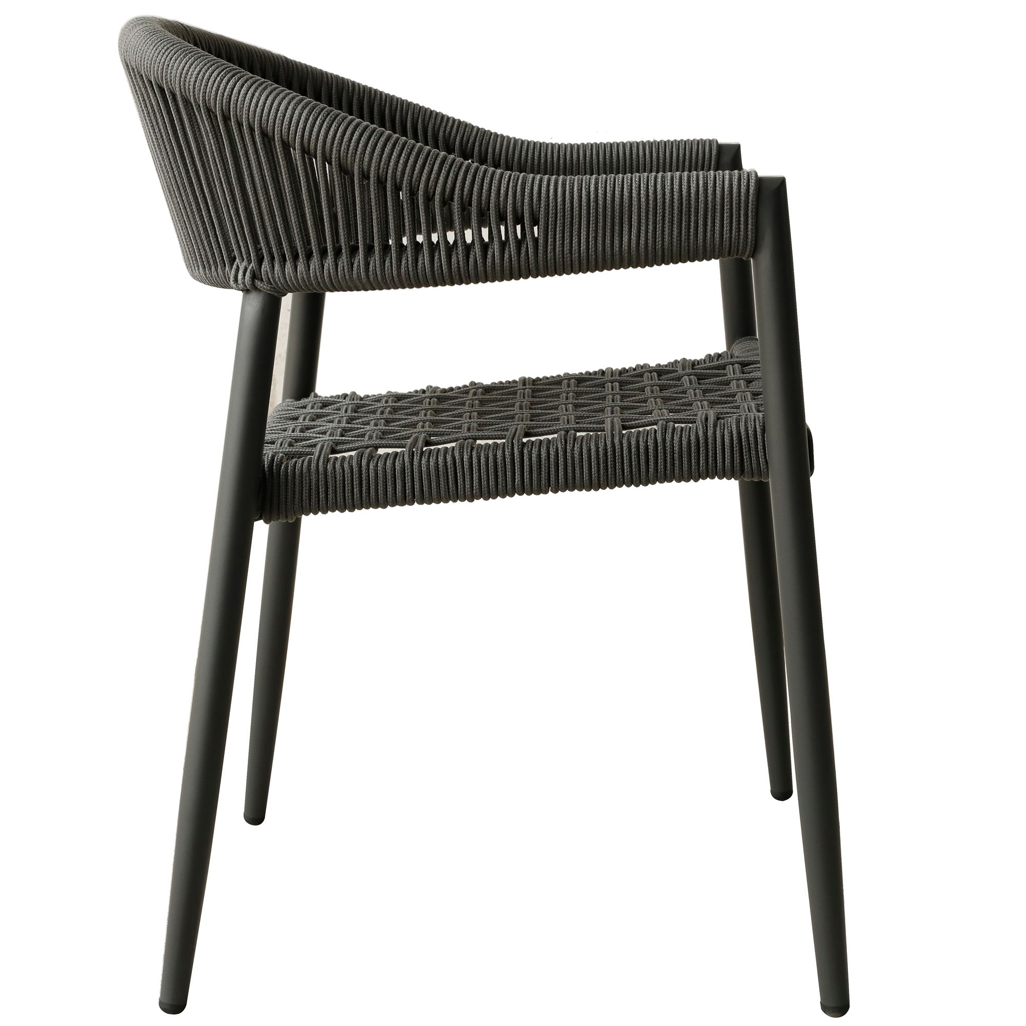 Leyla Gray Olefin Rope Indoor/Outdoor Dining Armchairs Set of 4 ...