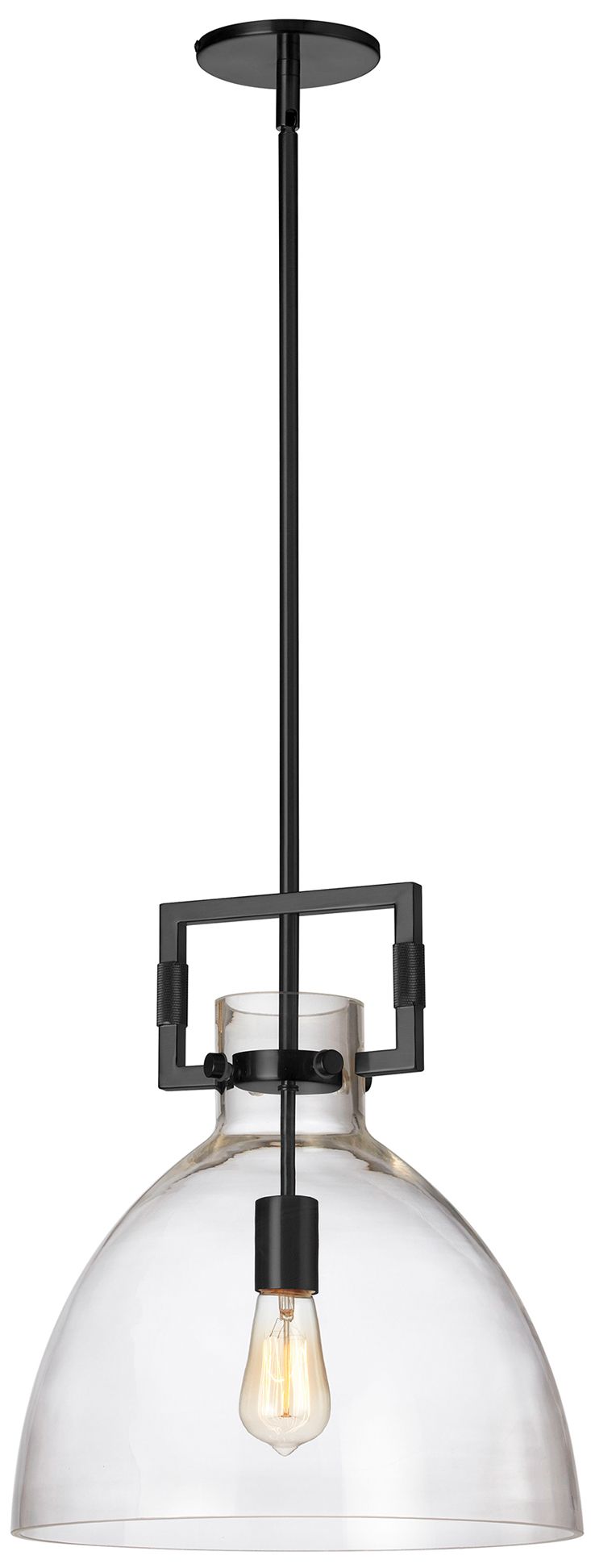 Liberty 13 3/4" Wide Black Clear Glass Dome Pendant Light - #0951C ...