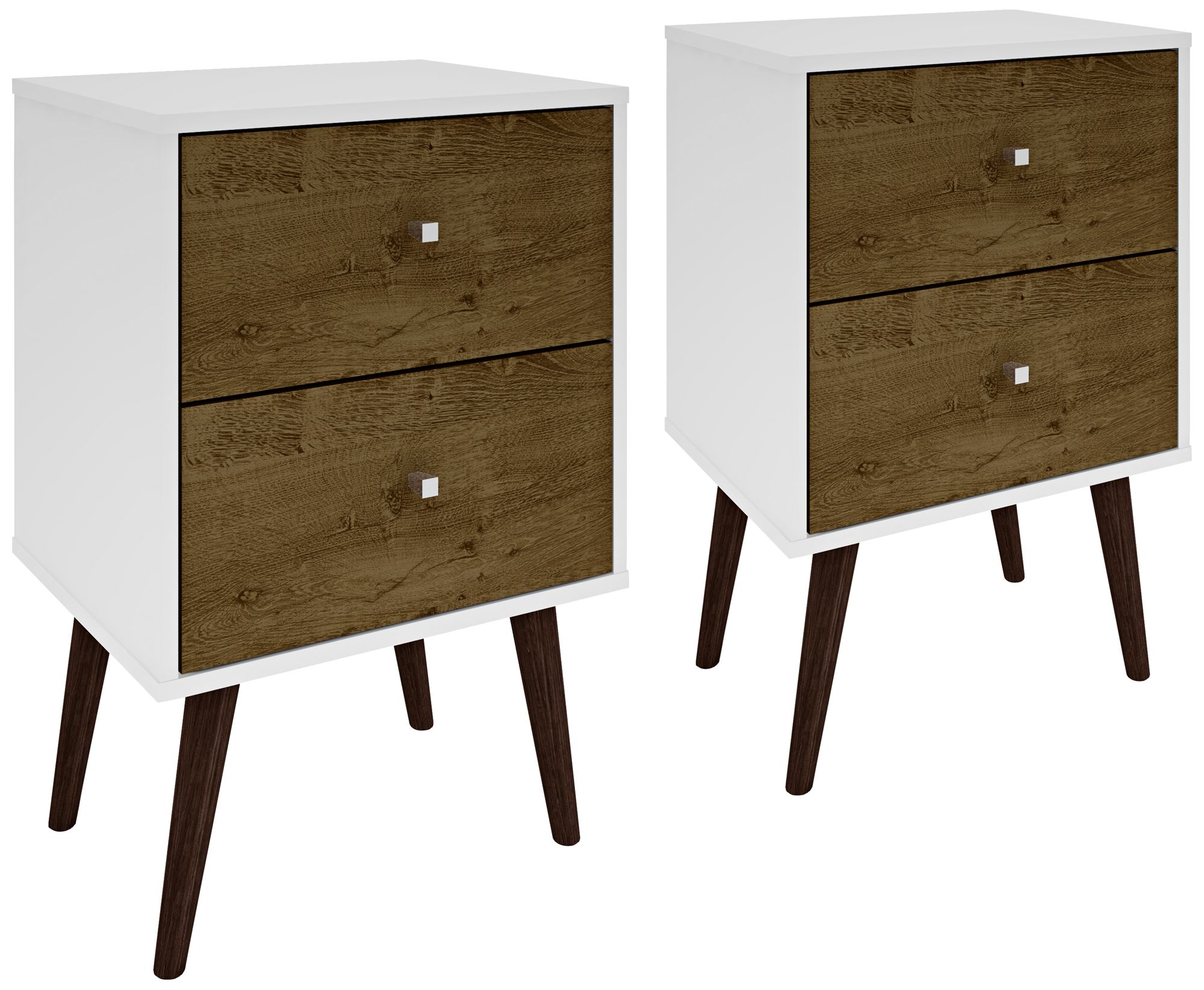 Liberty 17 3 4 Wide Rustic Wood 2 Drawer Modern Nightstands Set of 2