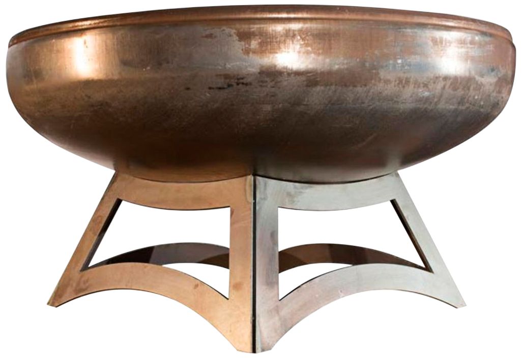 Liberty 36" Natural Steel Fire Pit with Hollow Base - #5829G | Lamps Plus