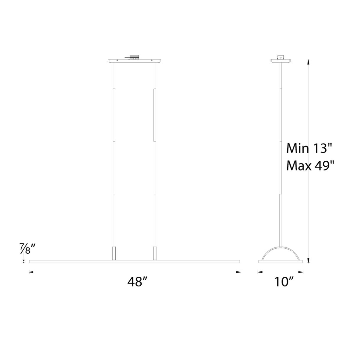 Line 48" Wide Aluminum LED Kitchen Island Light Pendant - #39H52 ...