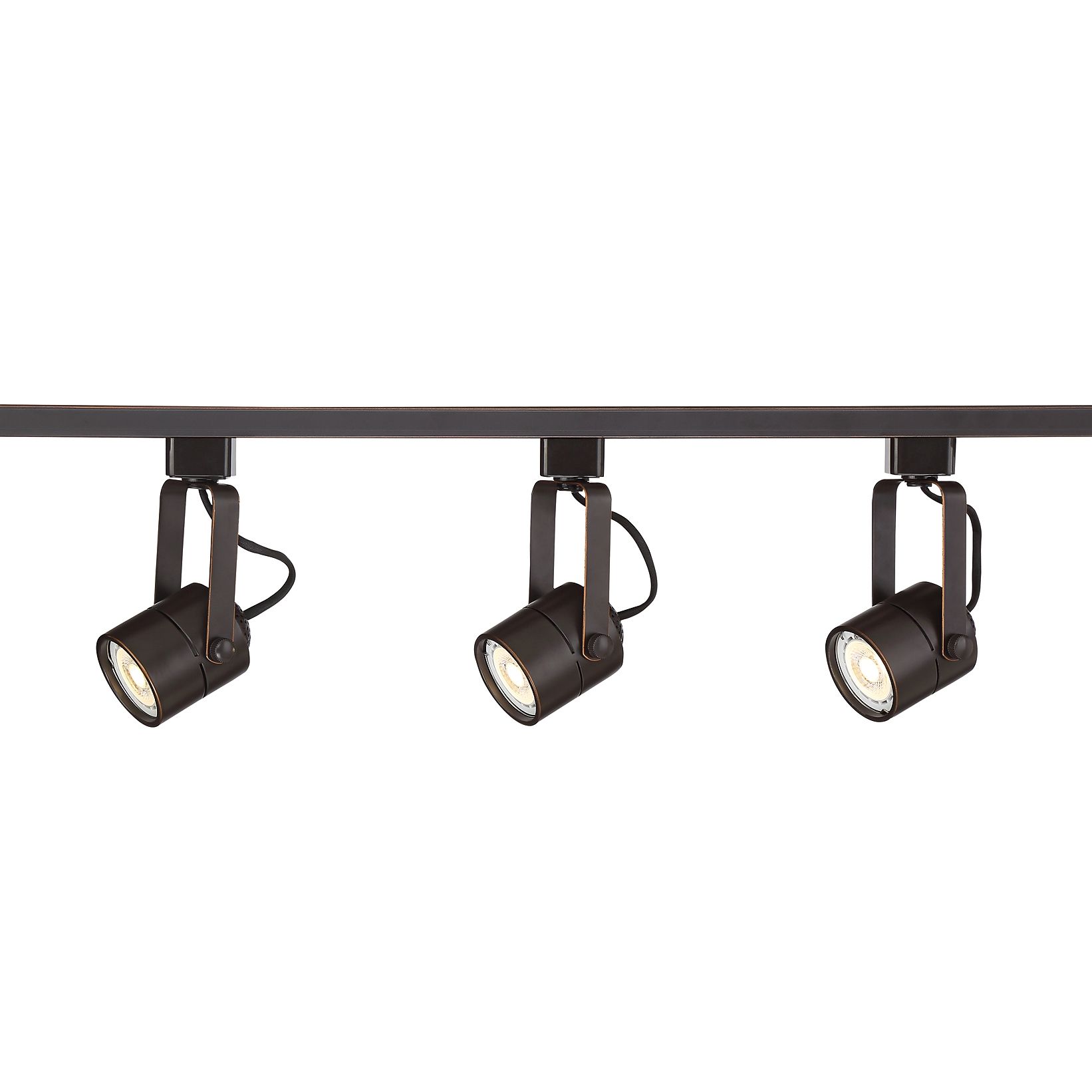 Linear 3-Light Black Finish LED Plug-In Track Light Kit - Set of 2 ...