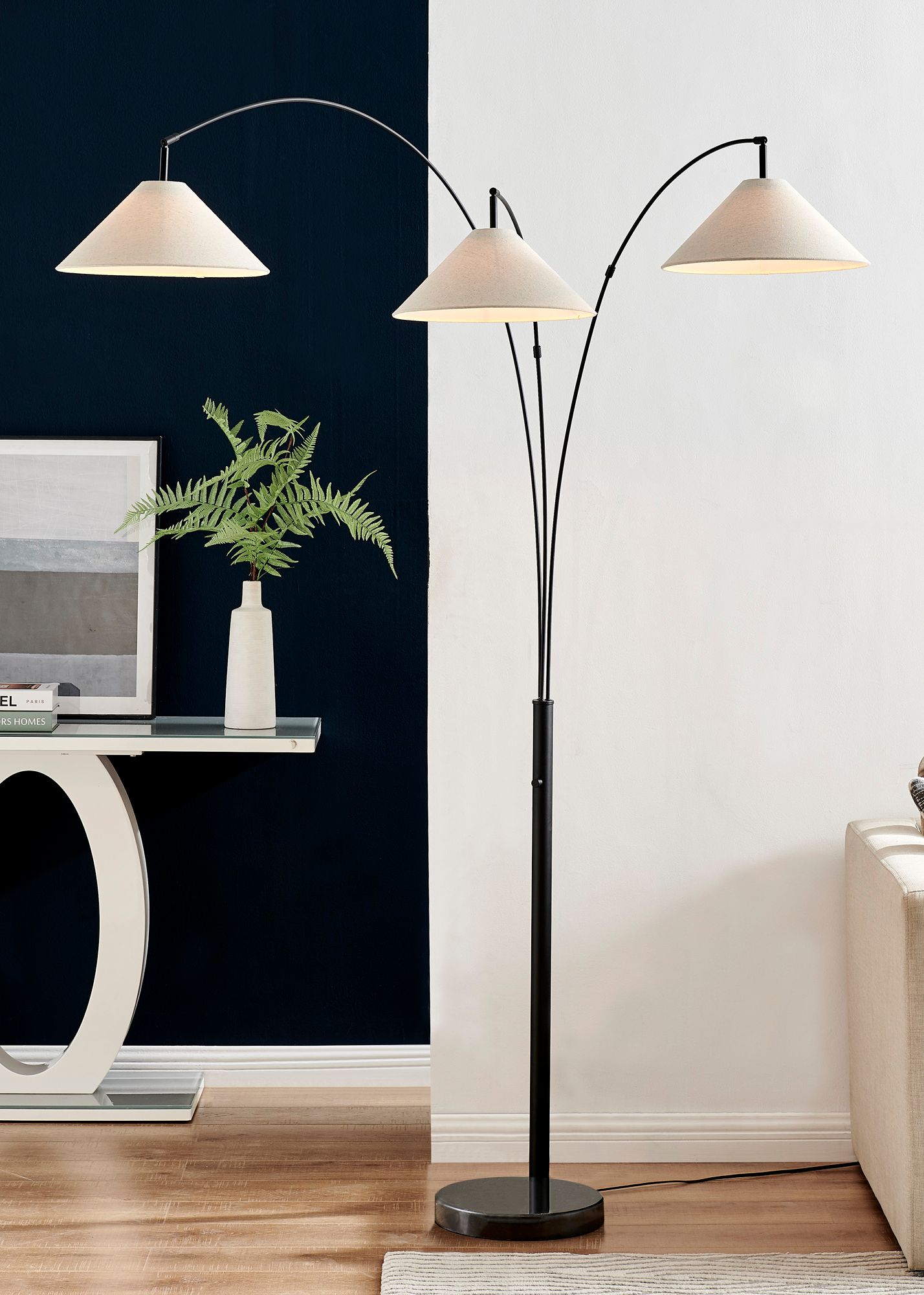 Lite Source Hadas 88" High 3-Light Modern Arc Floor Lamp - #972N2 ...