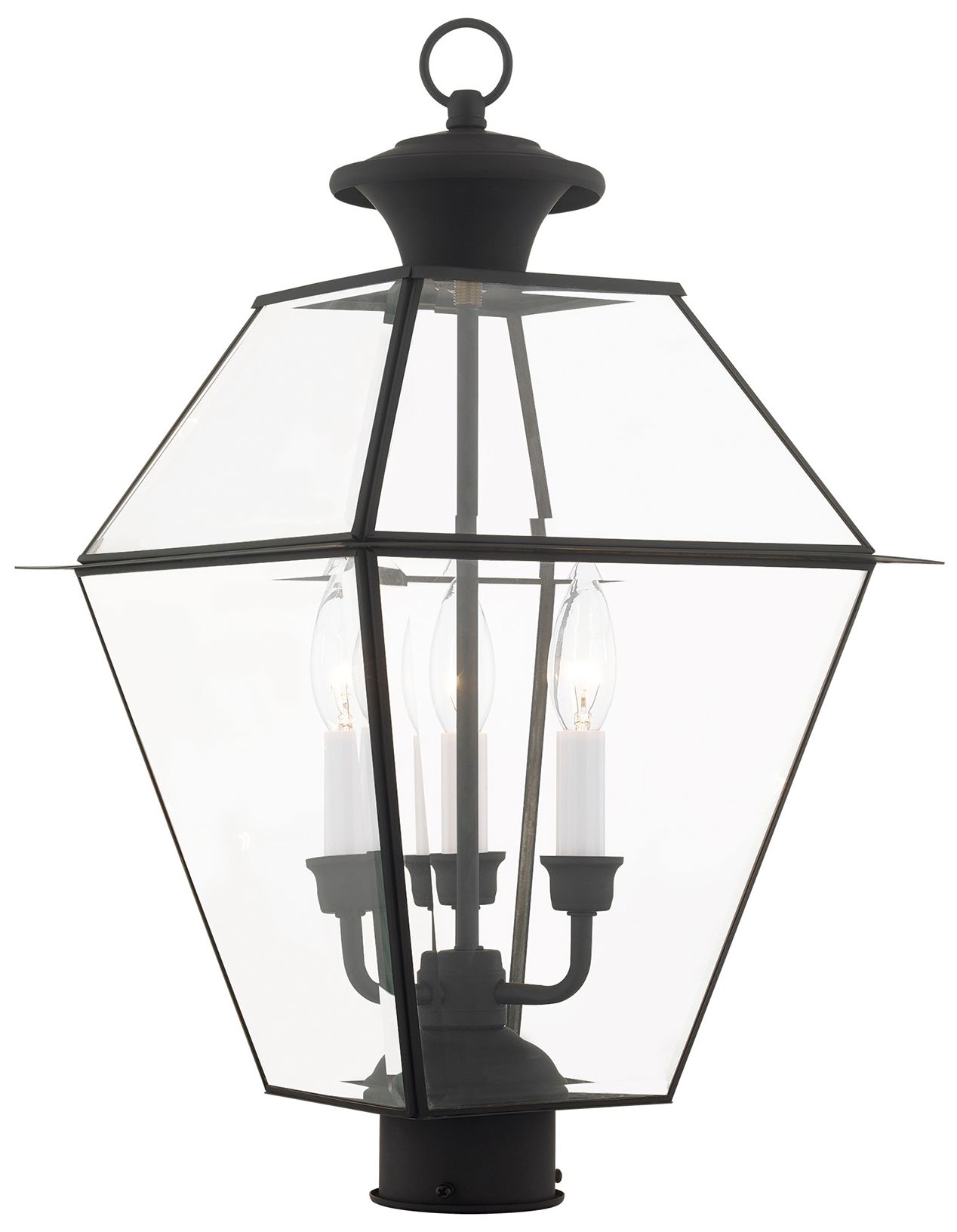 Livex Westover 22" High Black and Clear Glass Traditional Post Light ...