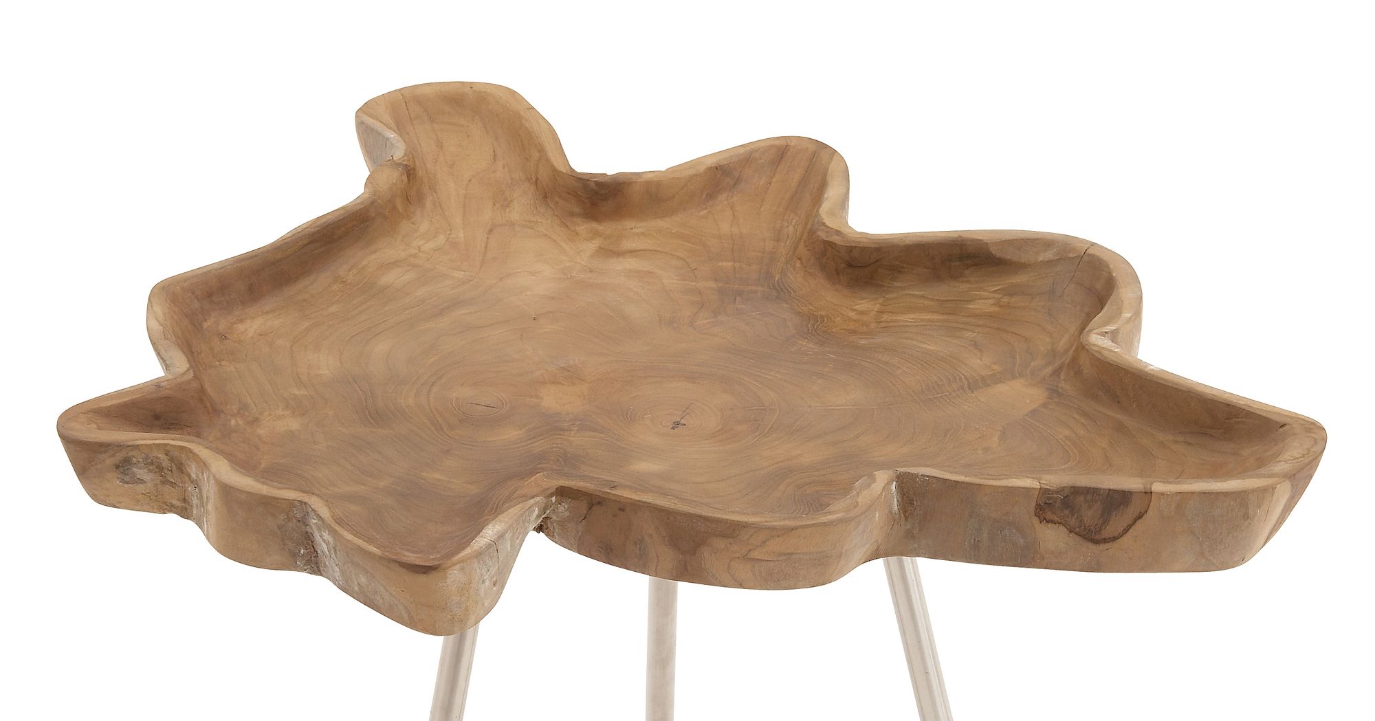 Lodi 27" Wide Brown Teak Wood Live Edge Top Accent Table - #6496A ...