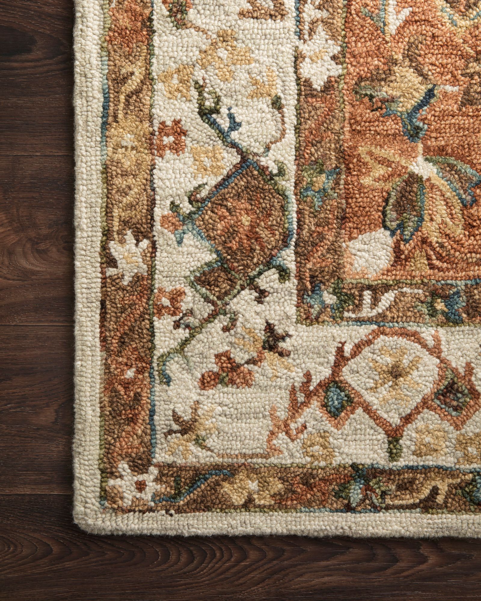 Loloi BEA-01 Ivory and Rust Area Rug - #68T49 | Lamps Plus