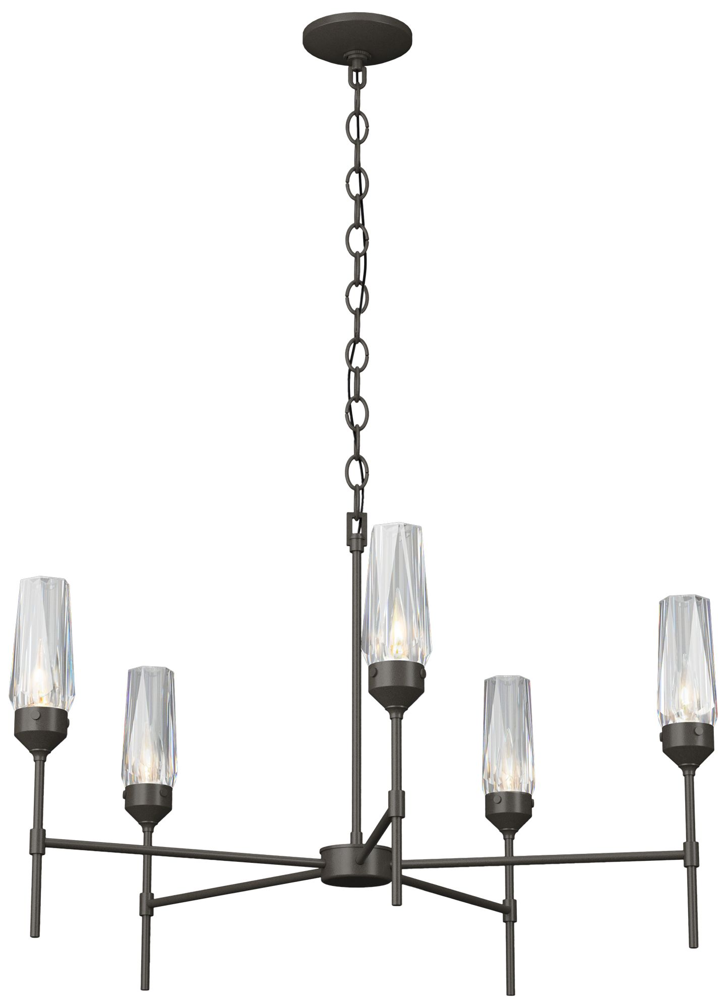 Luma 30.9" Wide Crystal Accented 5 Arm Dark Smoke Chandelier - #086F8 ...
