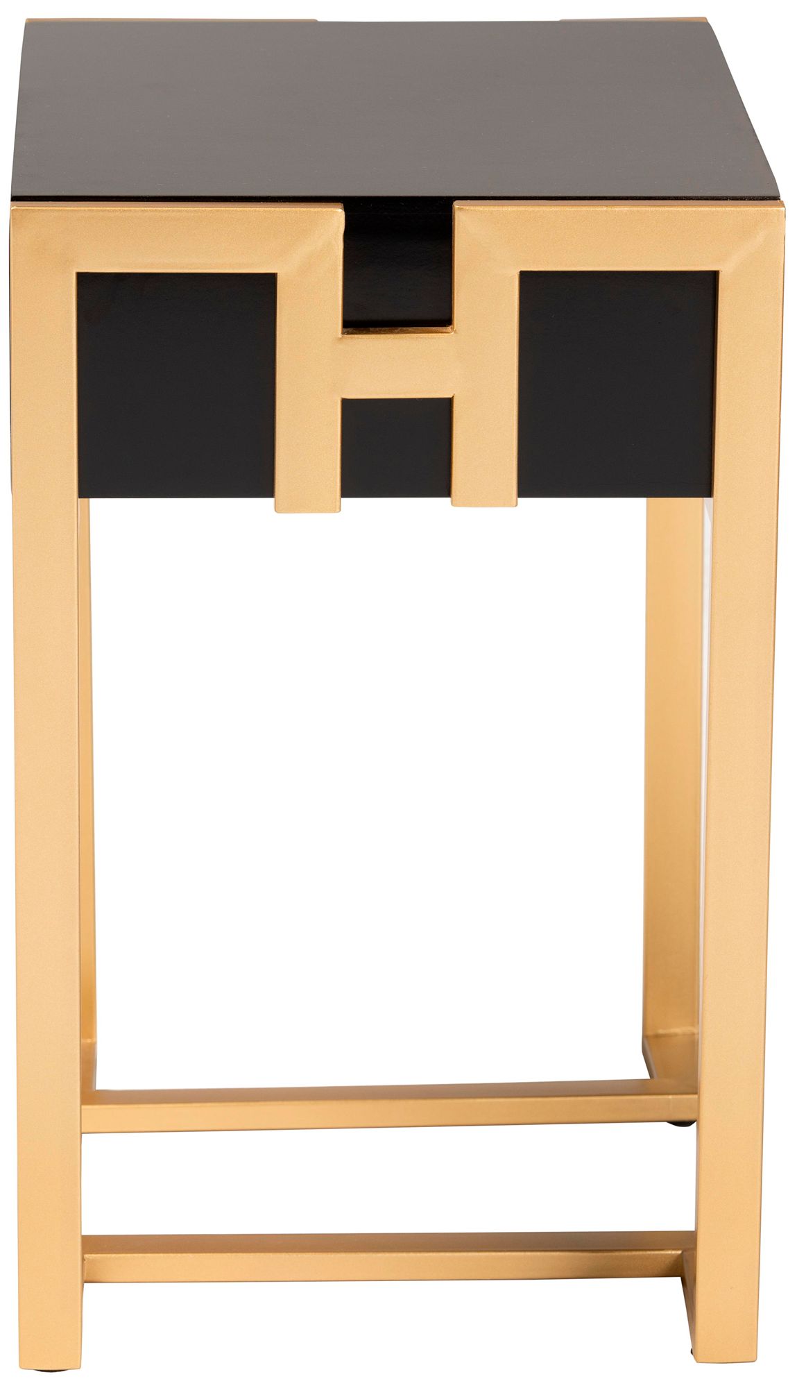 Luna 19" Wide Black and Gold 1-Drawer End Table - #291W4 | Lamps Plus