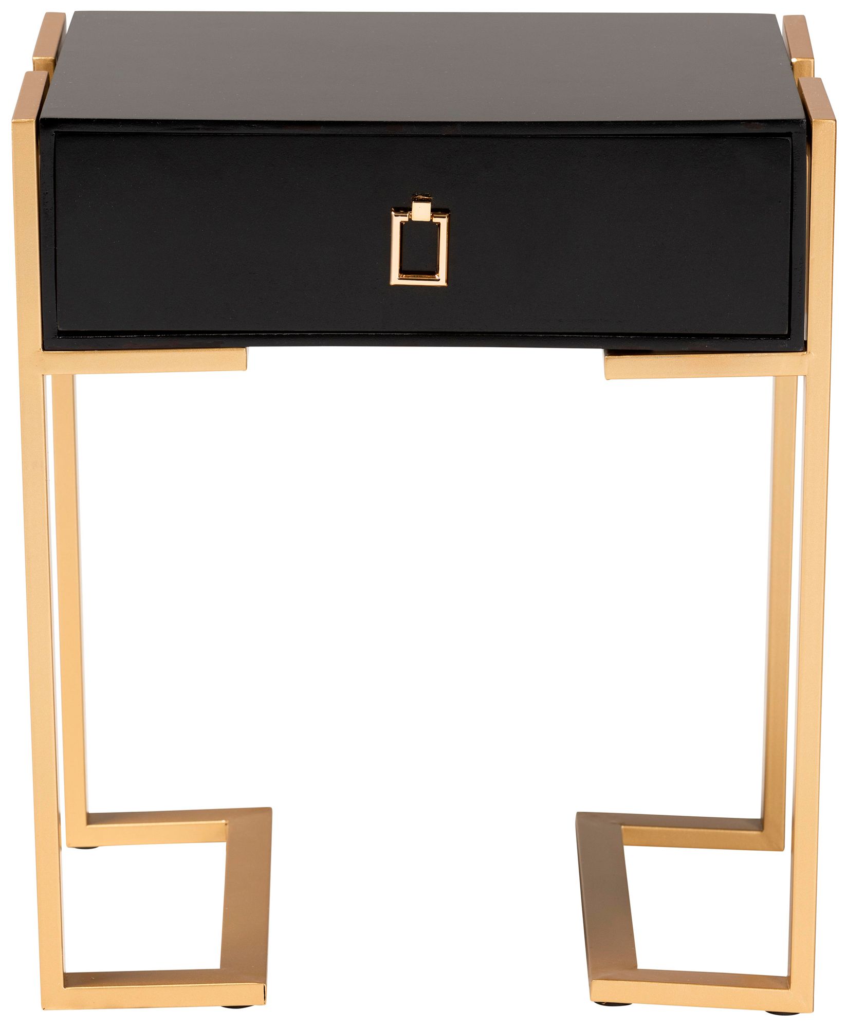Luna 19" Wide Black and Gold 1-Drawer End Table - #291W4 | Lamps Plus