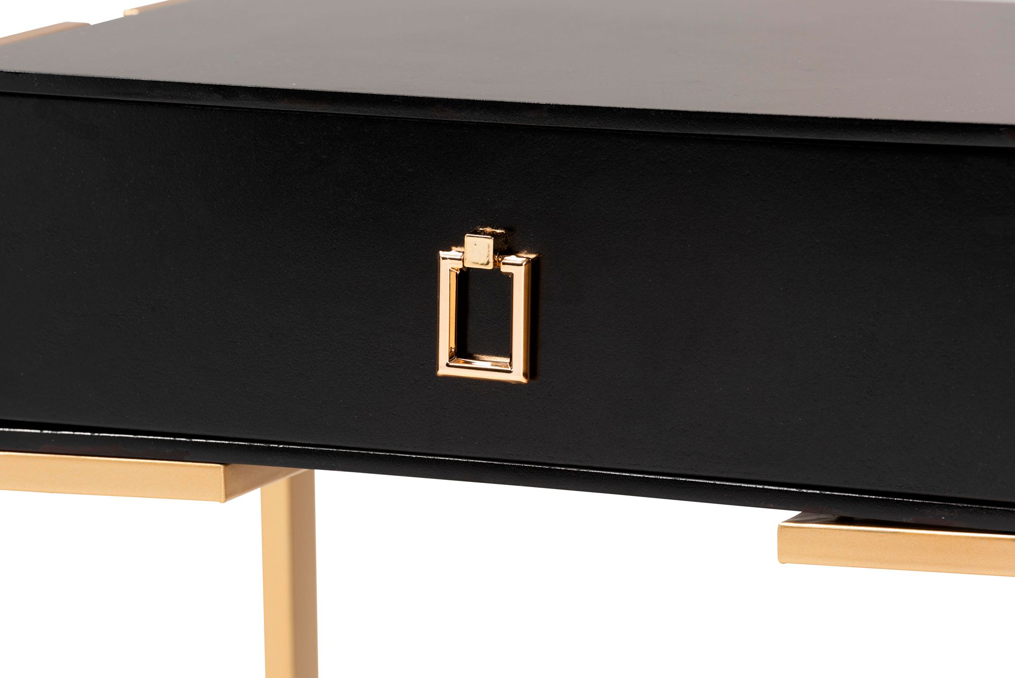 Luna 19" Wide Black and Gold 1-Drawer End Table - #291W4 | Lamps Plus